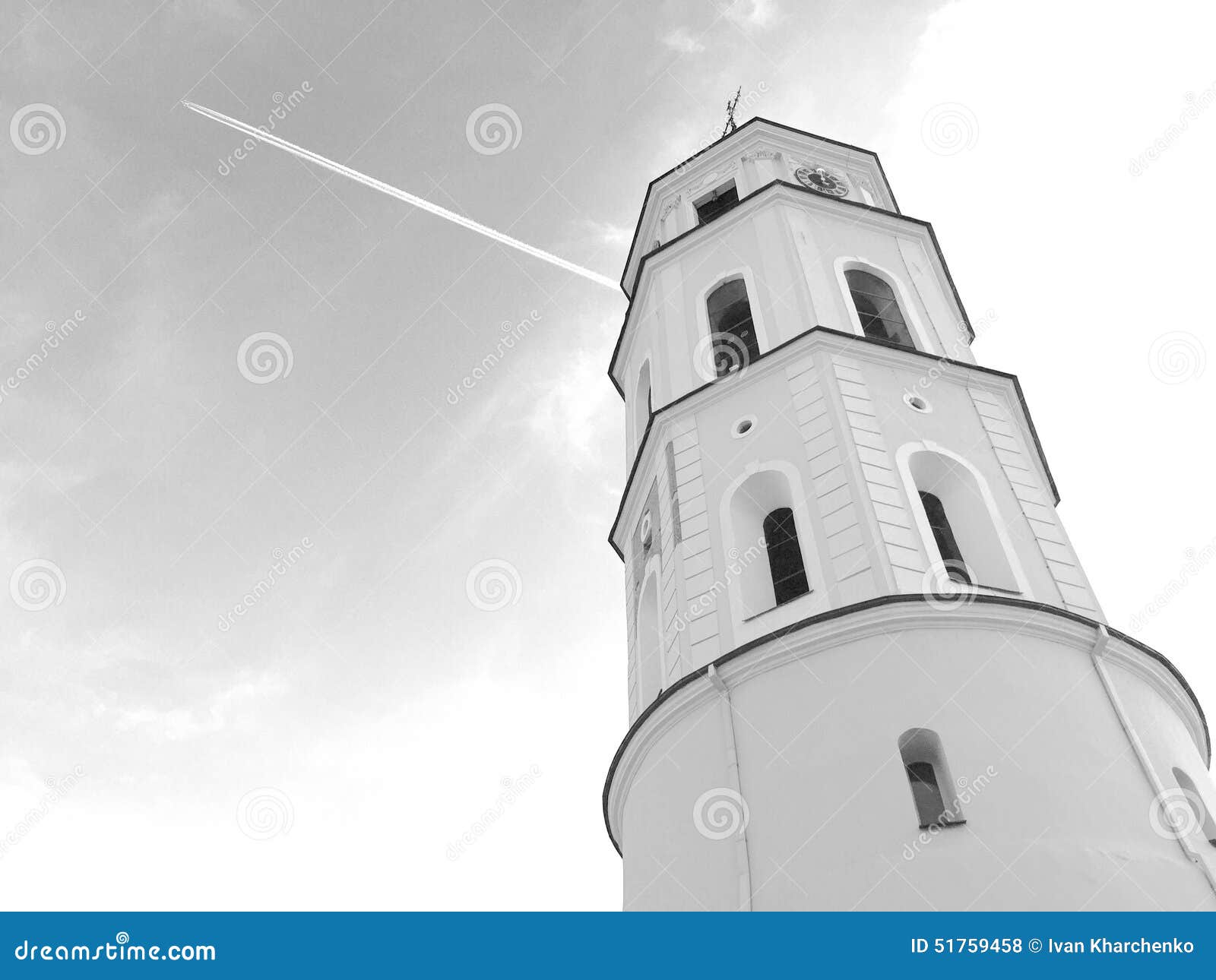 Tower stock photo. Image of flying, blackandwhite, historicaly - 51759458