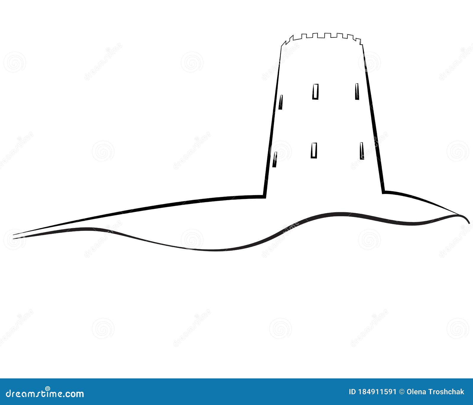 Tower outline logo stock vector. Illustration of lines - 184911591