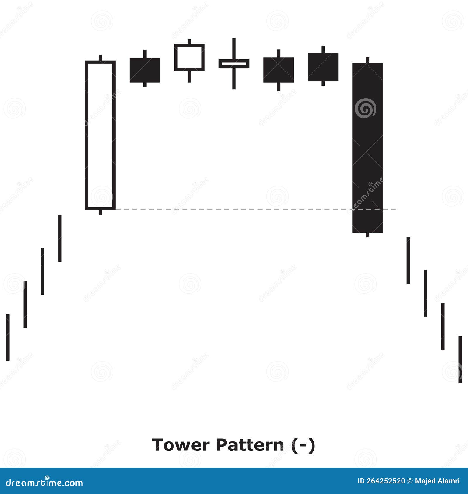 Tower Pattern (-) White & Black - Square Stock Vector - Illustration of ...