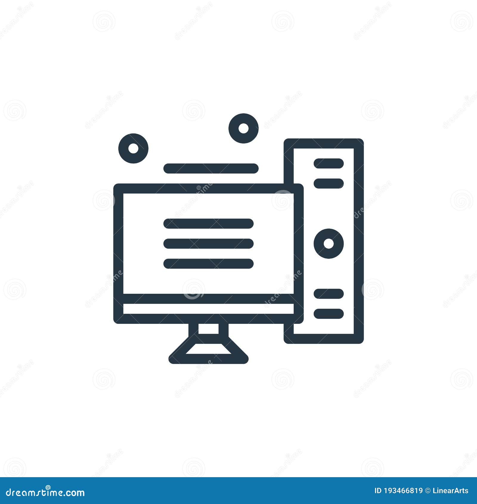 Tower Pc Icon Vector From Hardware Network Concept. Thin Line ...