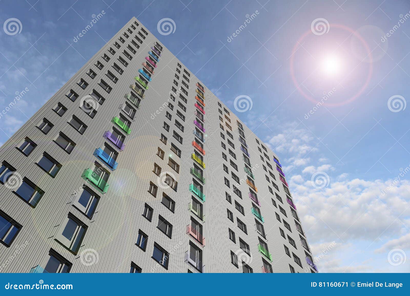 Tower Perspective View Looking Up Stock Illustration - Illustration of ...