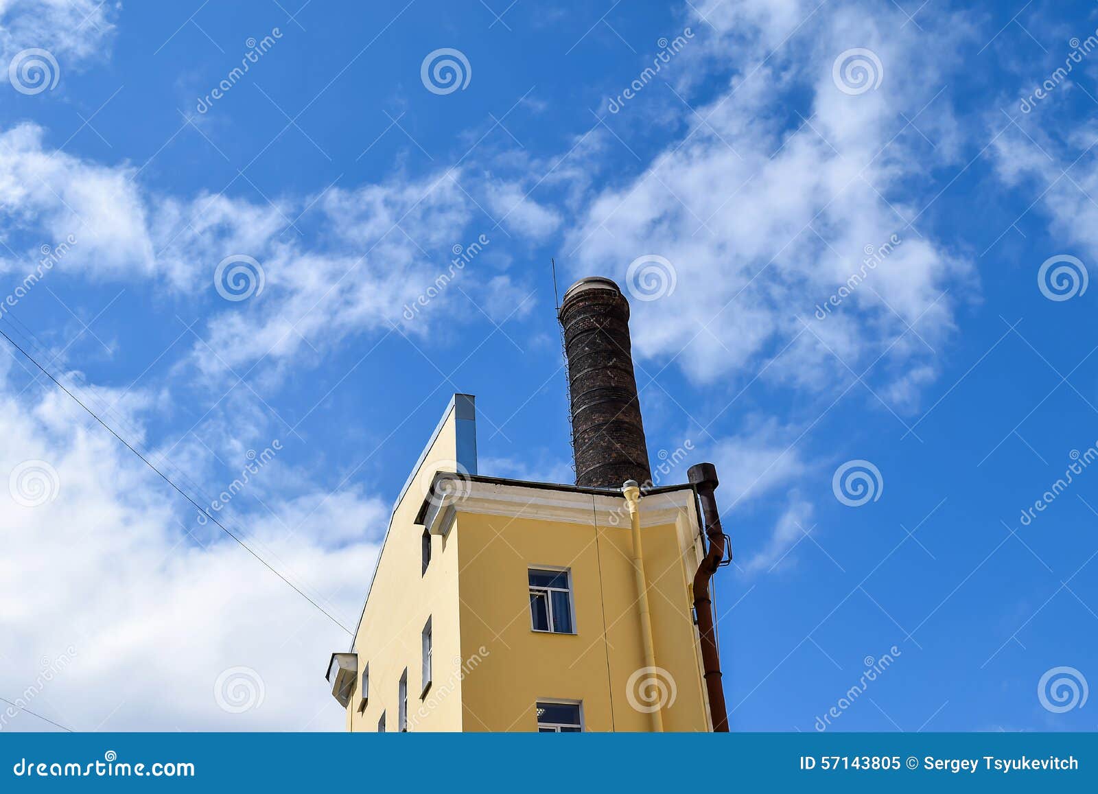 Tower with a Pipe at the Blue Sky Stock Image - Image of landscape ...