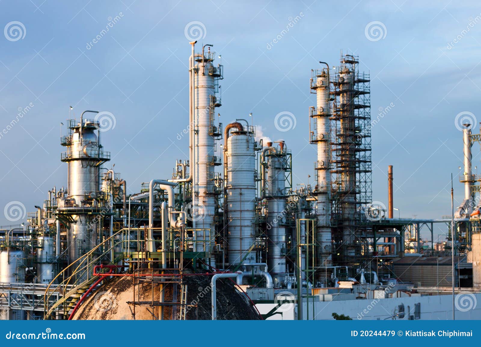 Tower and Piping in Factory Stock Image - Image of heat, chemical: 20244479