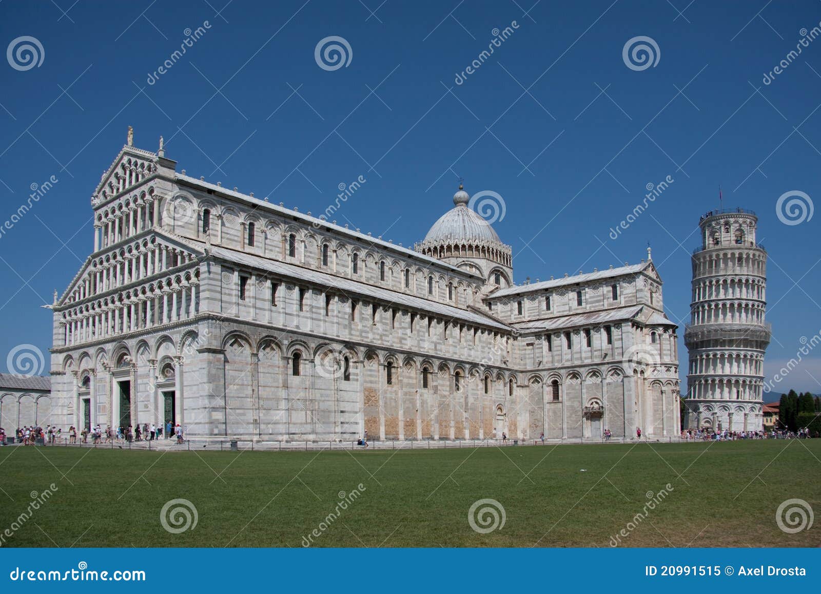 Tower of Pisa and Dome stock image. Image of landmark - 20991515