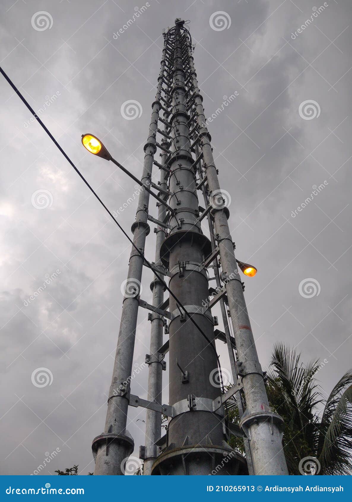Tower Poles Stand Upright in the Afternoon Stock Image - Image of ...