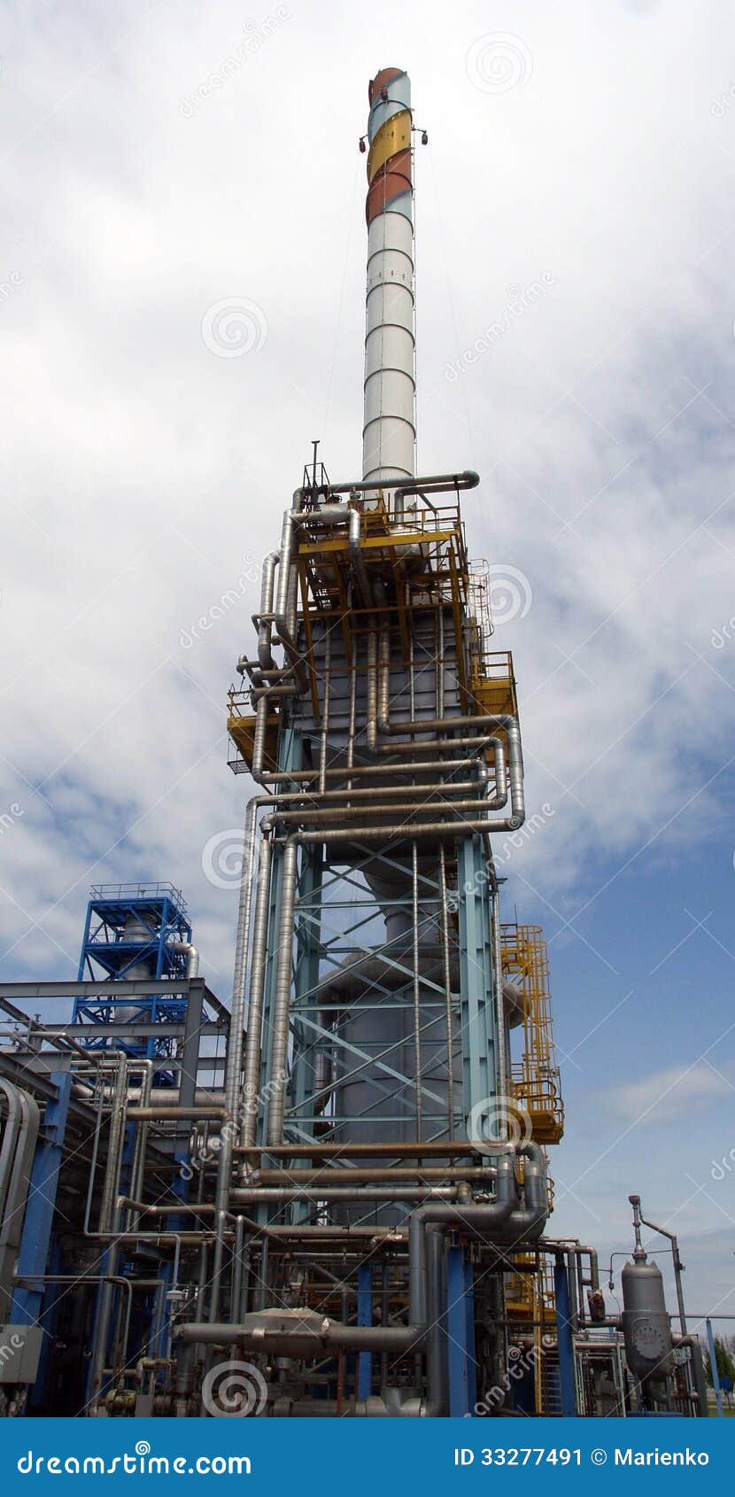 A Tower for the Production of Gasoline Stock Image - Image of machine ...