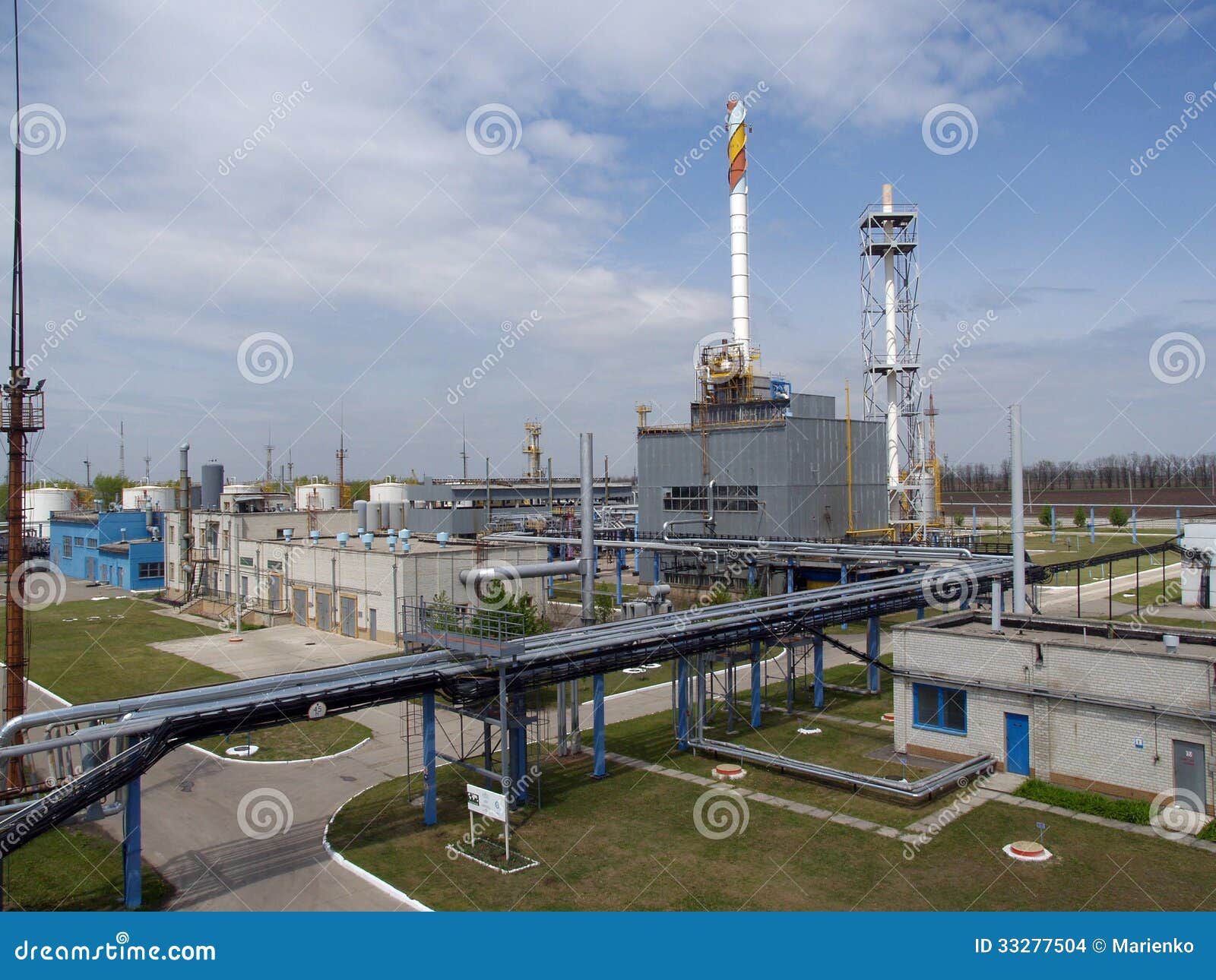 A Tower for the Production of Gasoline Stock Photo - Image of ...