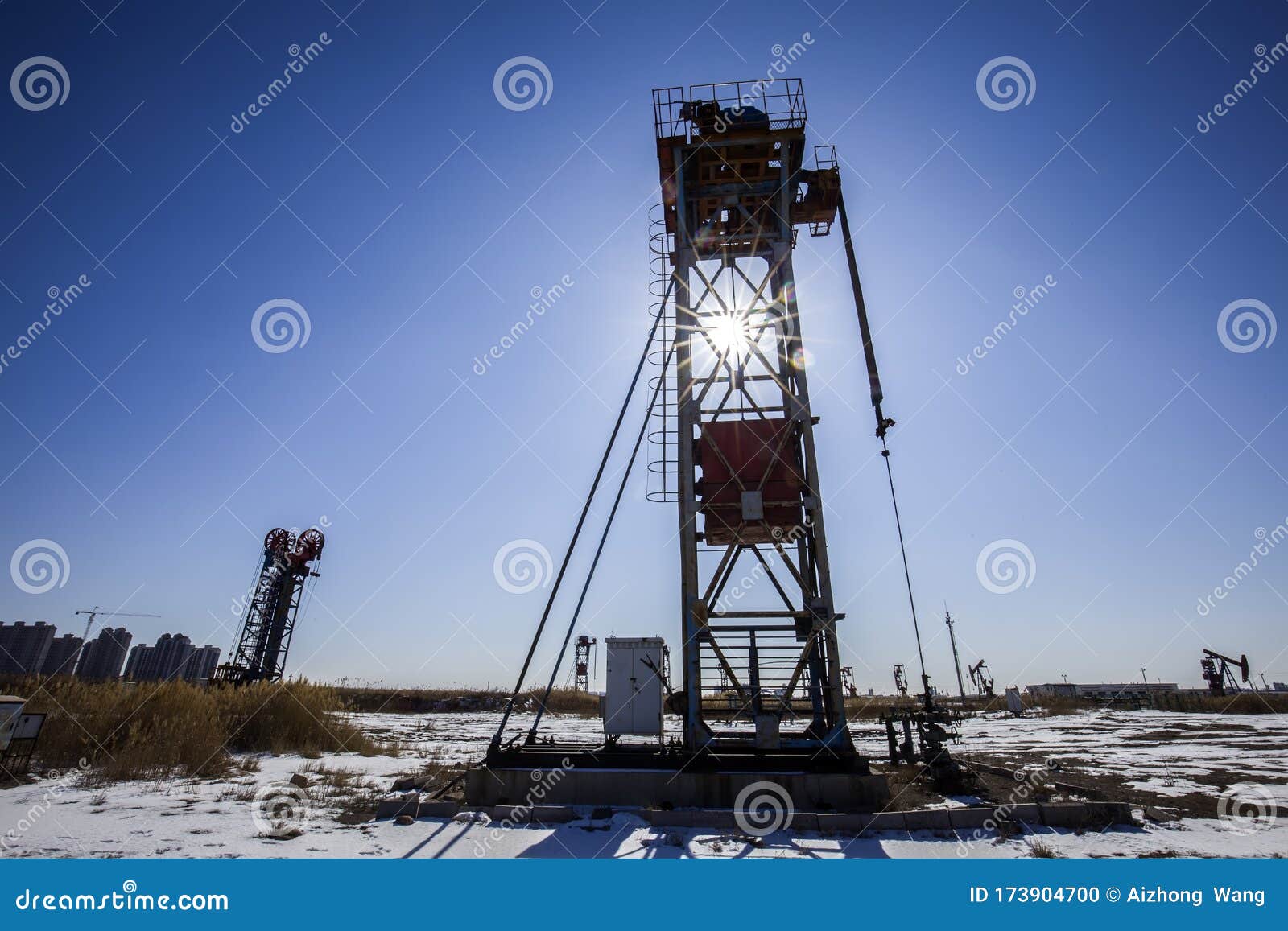 Tower pumping unit stock photo. Image of crude, diesel - 173904700