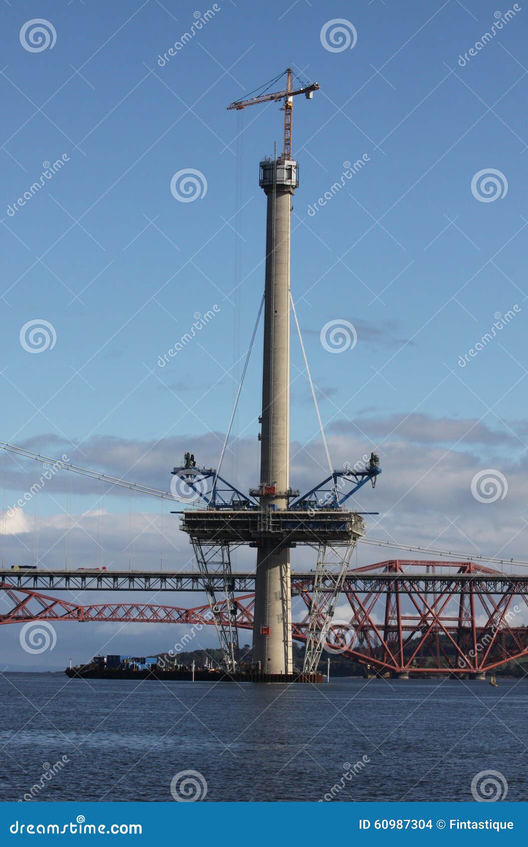 Tower of Queensferry Crossing Stock Photo - Image of bridge, tower ...