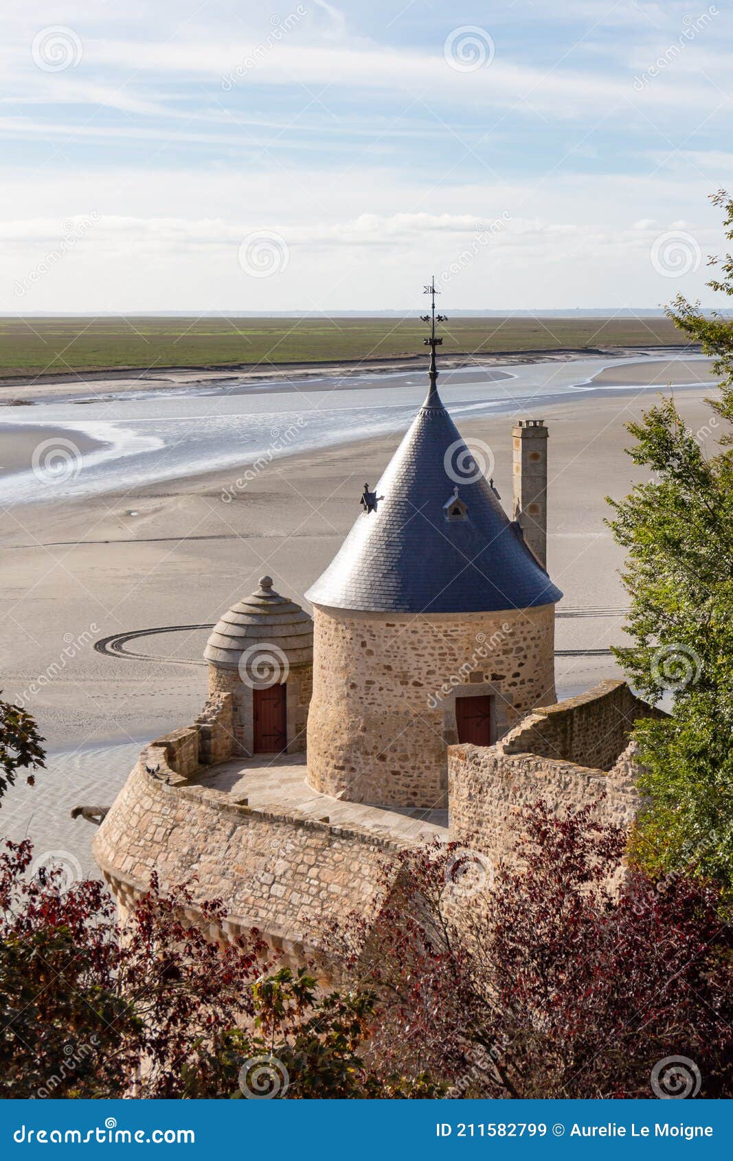 Tower in the Ramparts of Mont Saint-Michel Stock Image - Image of ...