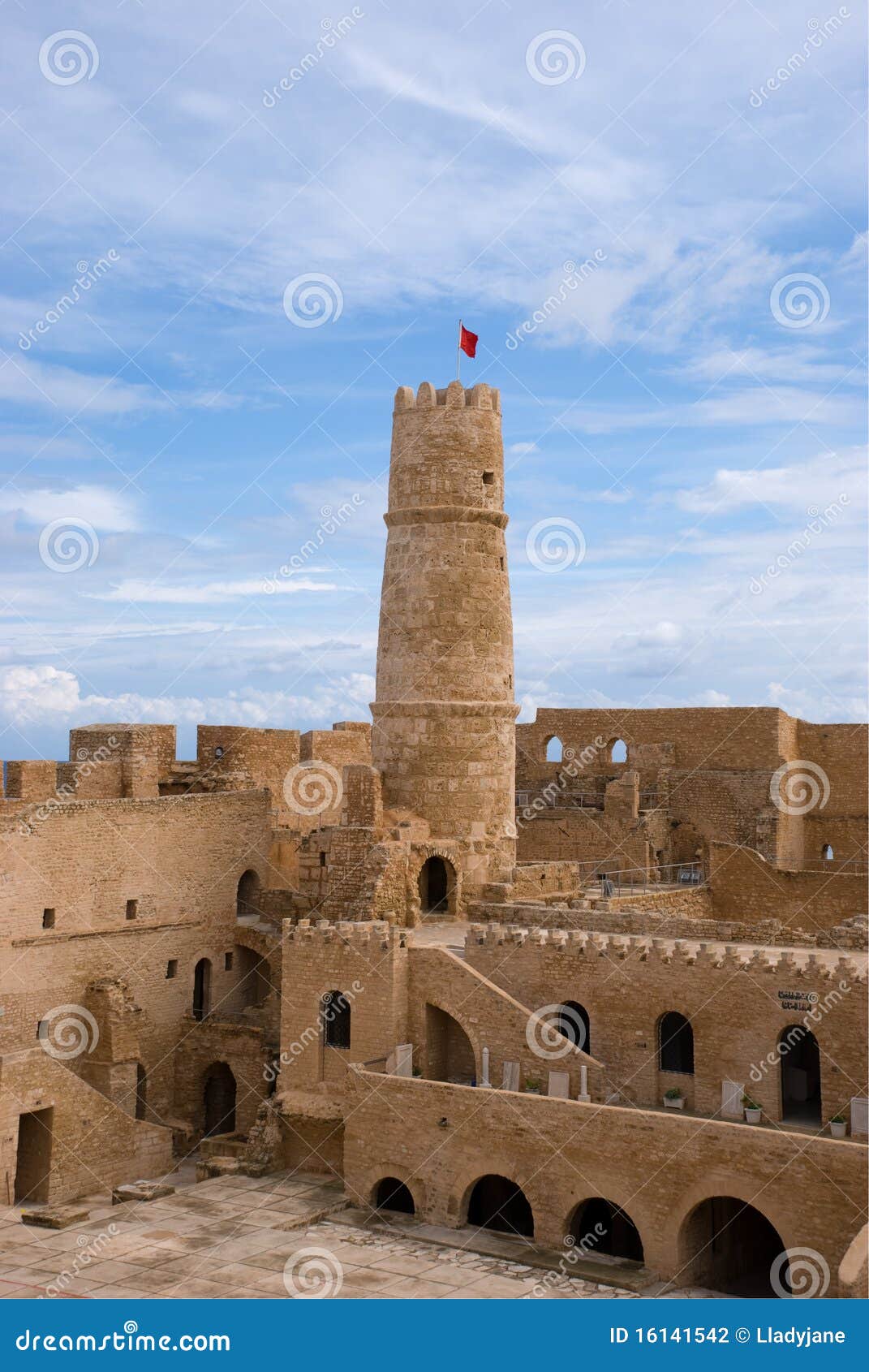 Tower of Ribat in Monastir, Tunisia Stock Photo - Image of architecture ...