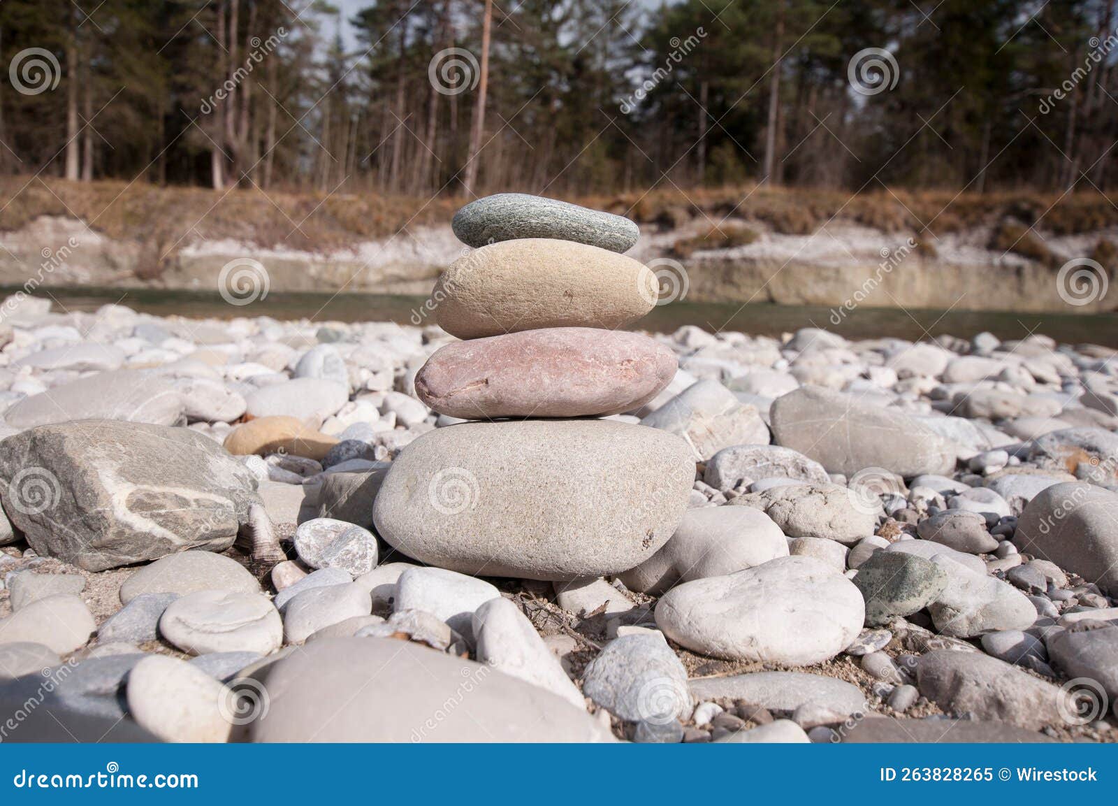 Tower of Rocks at the Shore Stock Image - Image of balance, stack ...