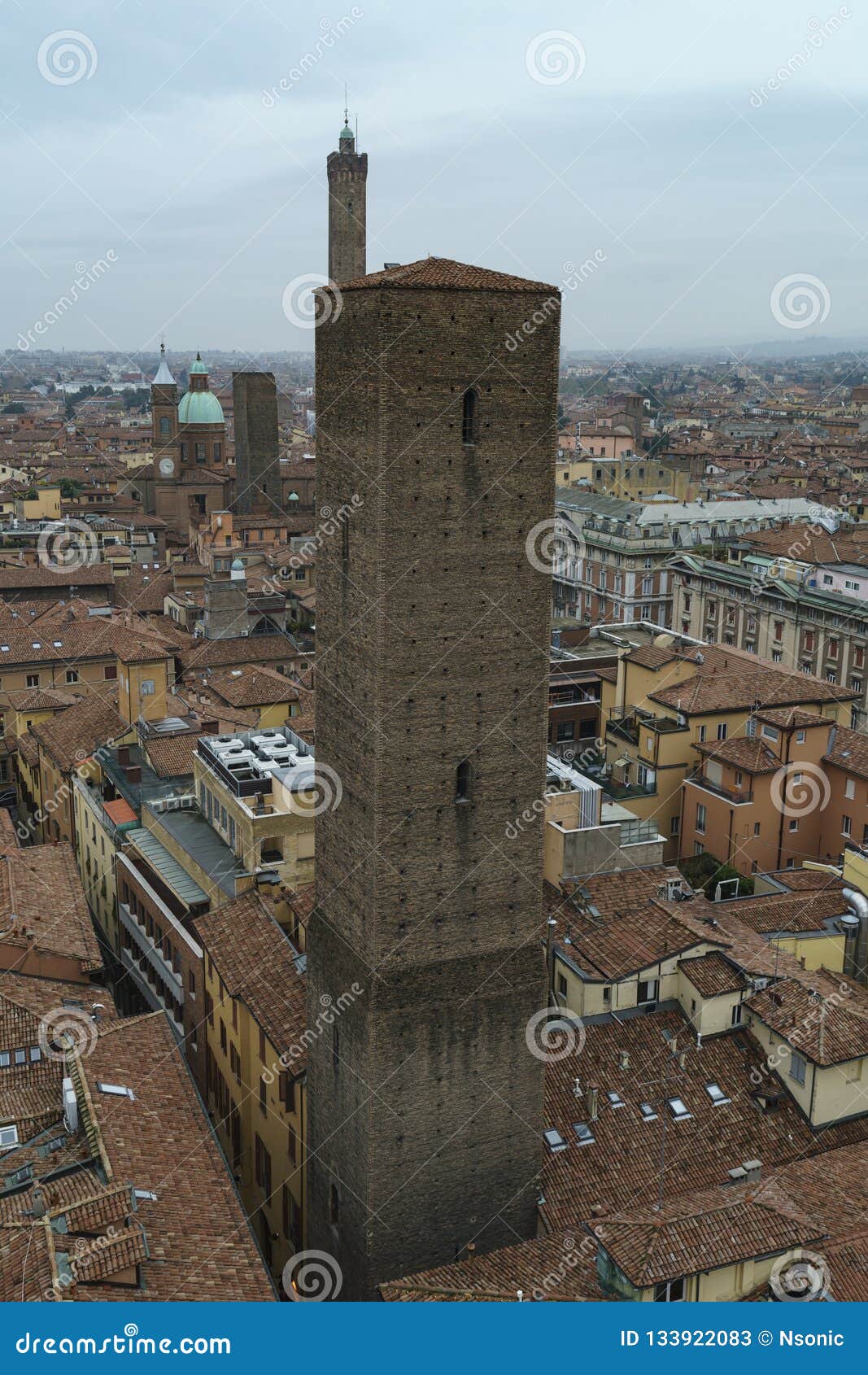 Tower and the Rooftops in Bologna, Italy Stock Image - Image of roof ...