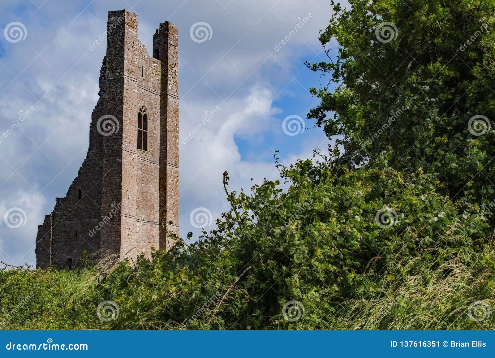 Tower Ruins at Trim Castle stock image. Image of sunny - 137616351