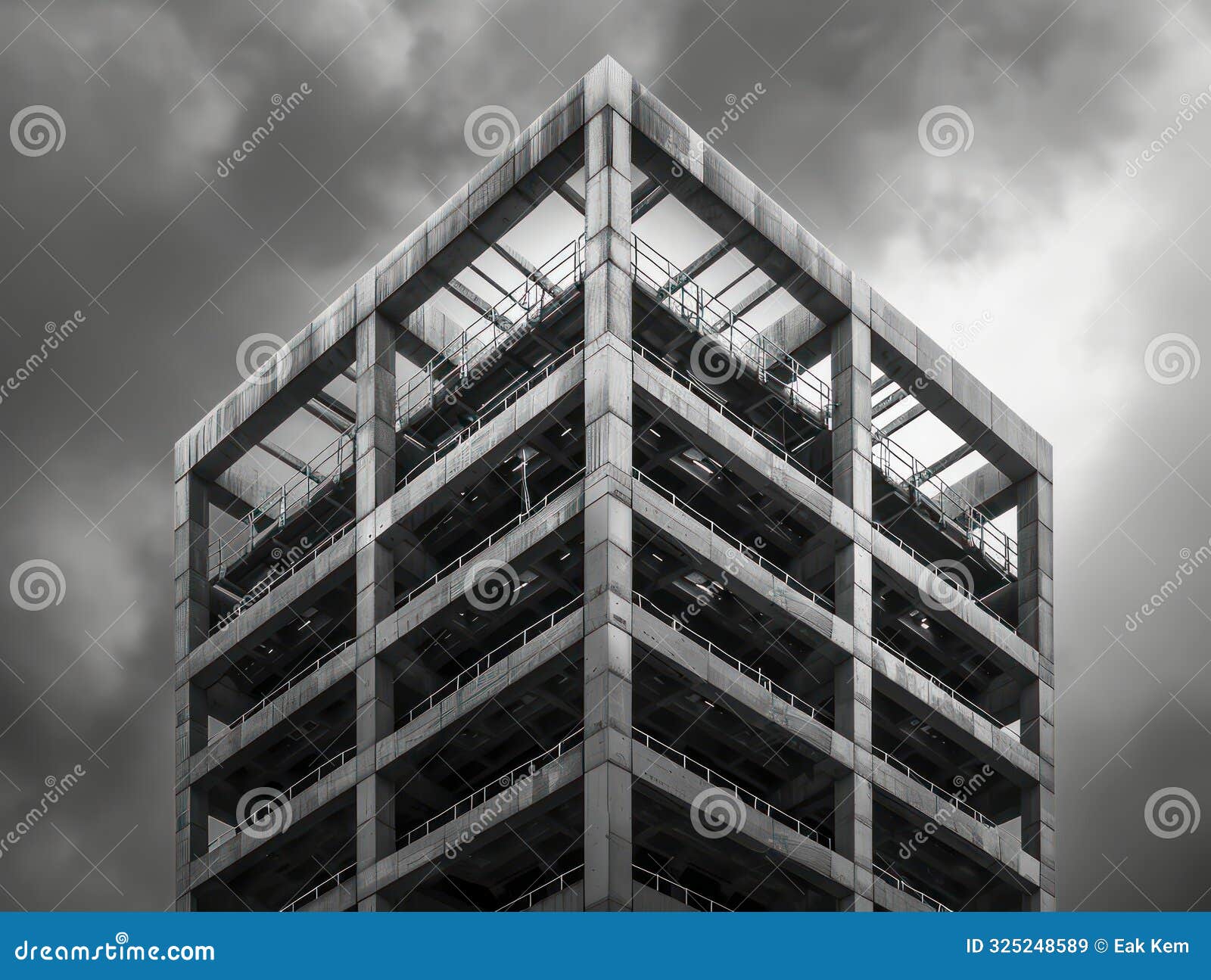 Tower Edifice in the Final Stages of Assembly a Concrete Structure ...