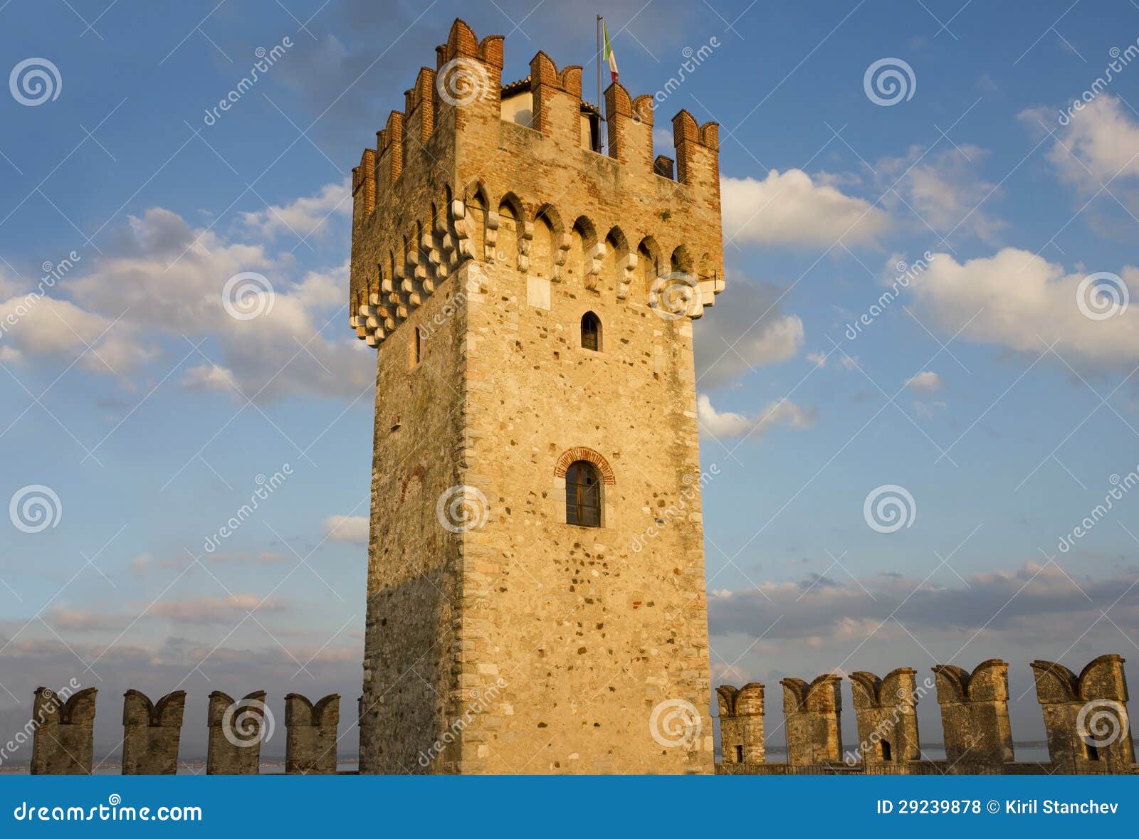 The Tower of Scaliger Fortress in Sirmione Stock Photo - Image of ...