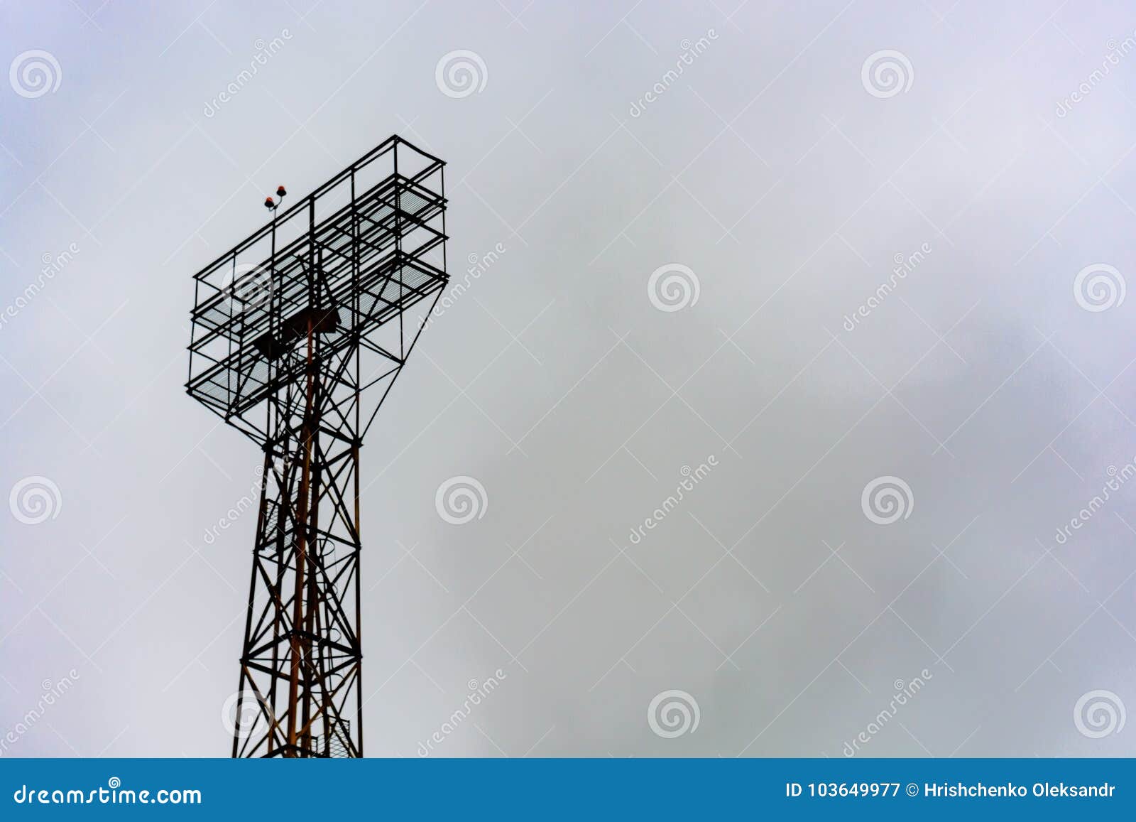 Tower for Searchlights in the Stadium Stock Image - Image of glowing ...