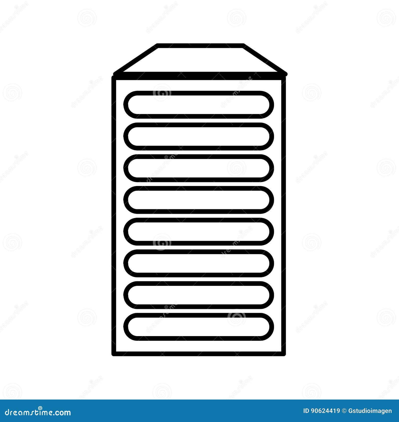 Tower server isolated icon stock vector. Illustration of network - 90624419