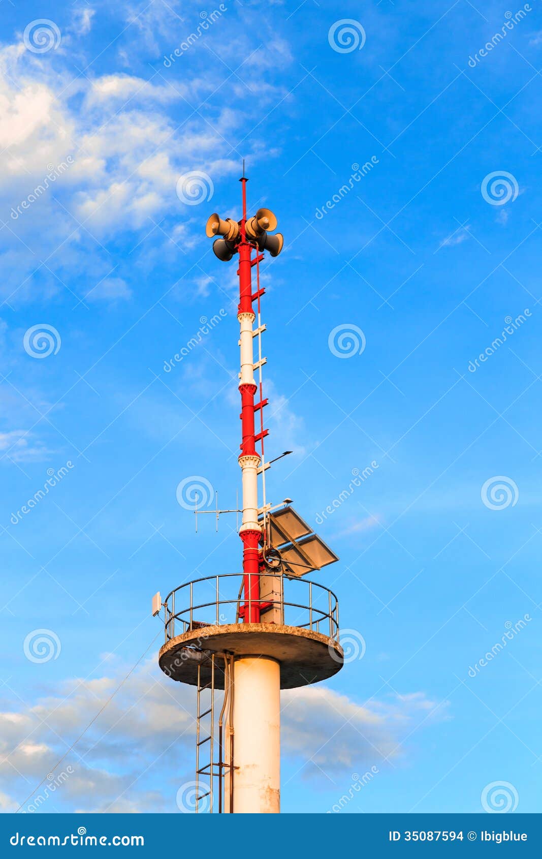 Tower Signal Warning Tsunami Stock Photo - Image of electronic, paper ...