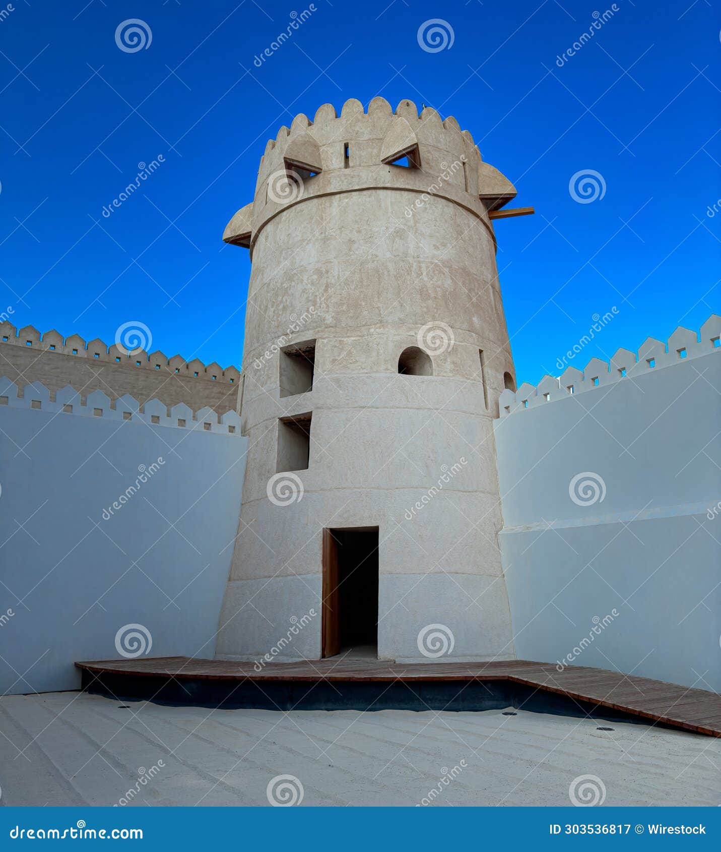 A Tower Sits on an Empty Wooden Floor at the Beach Editorial ...