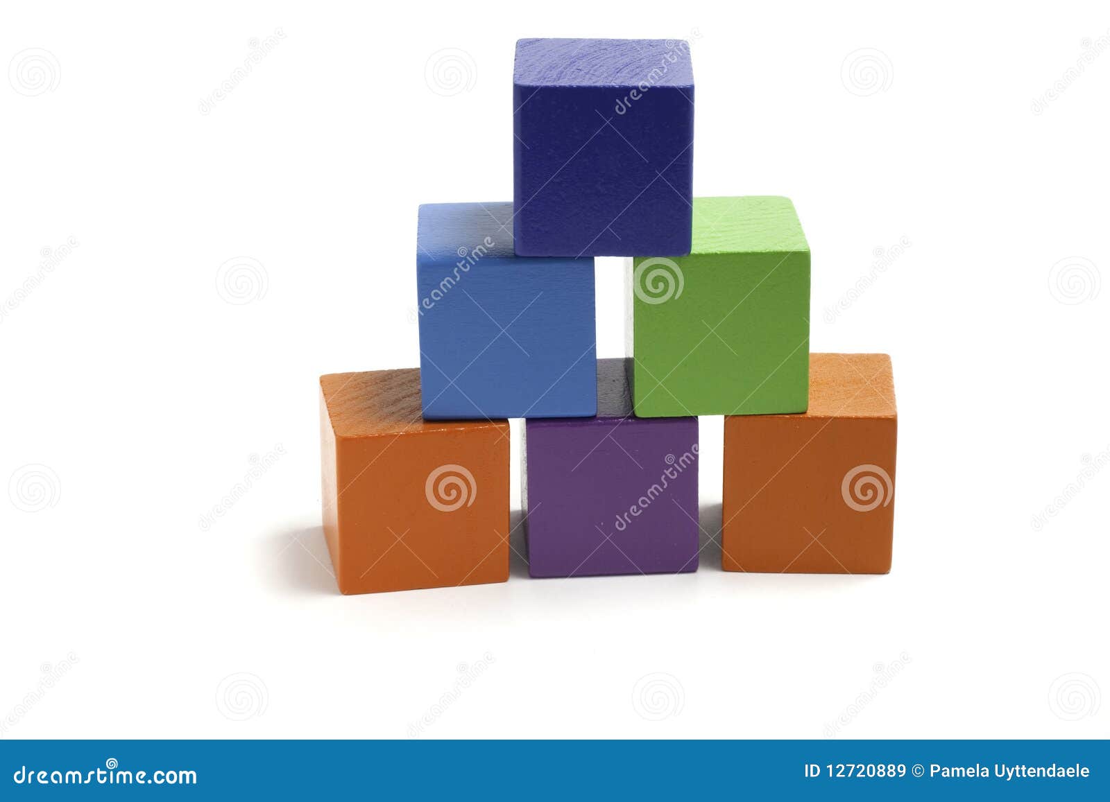 Tower of six blocks stock image. Image of isolated, green - 12720889