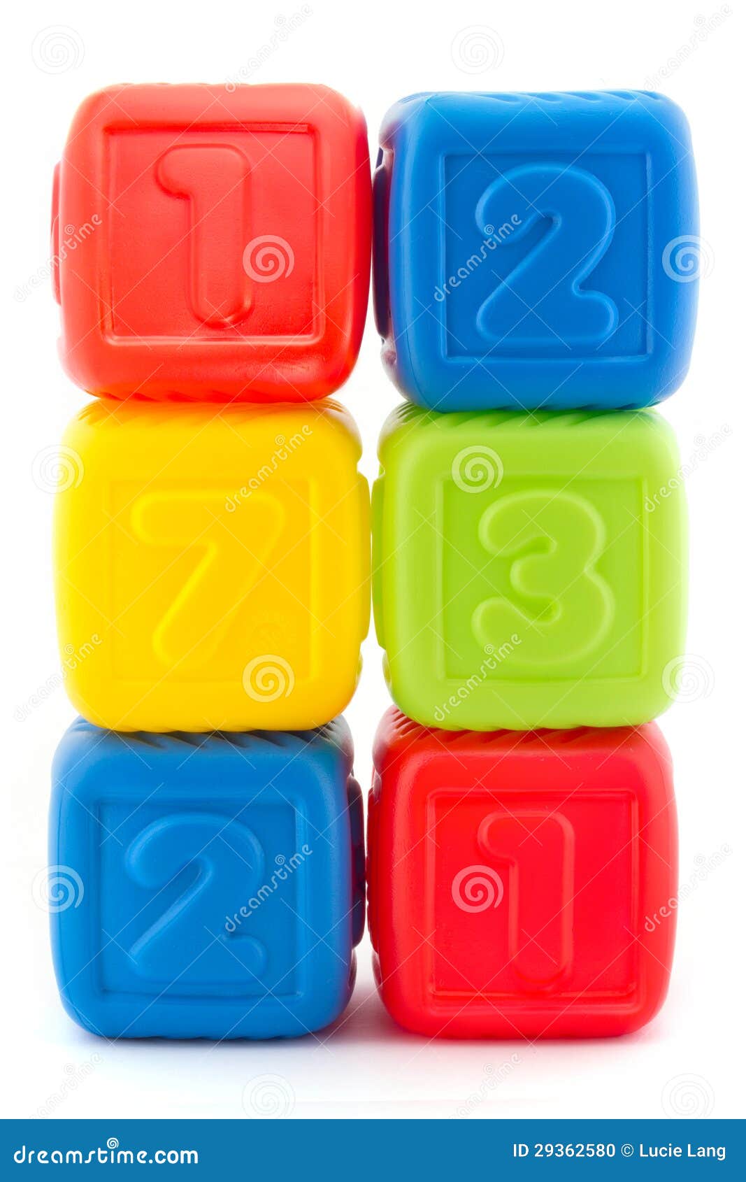 Tower of Six Colorful Building Blocks Stock Photo - Image of cube ...