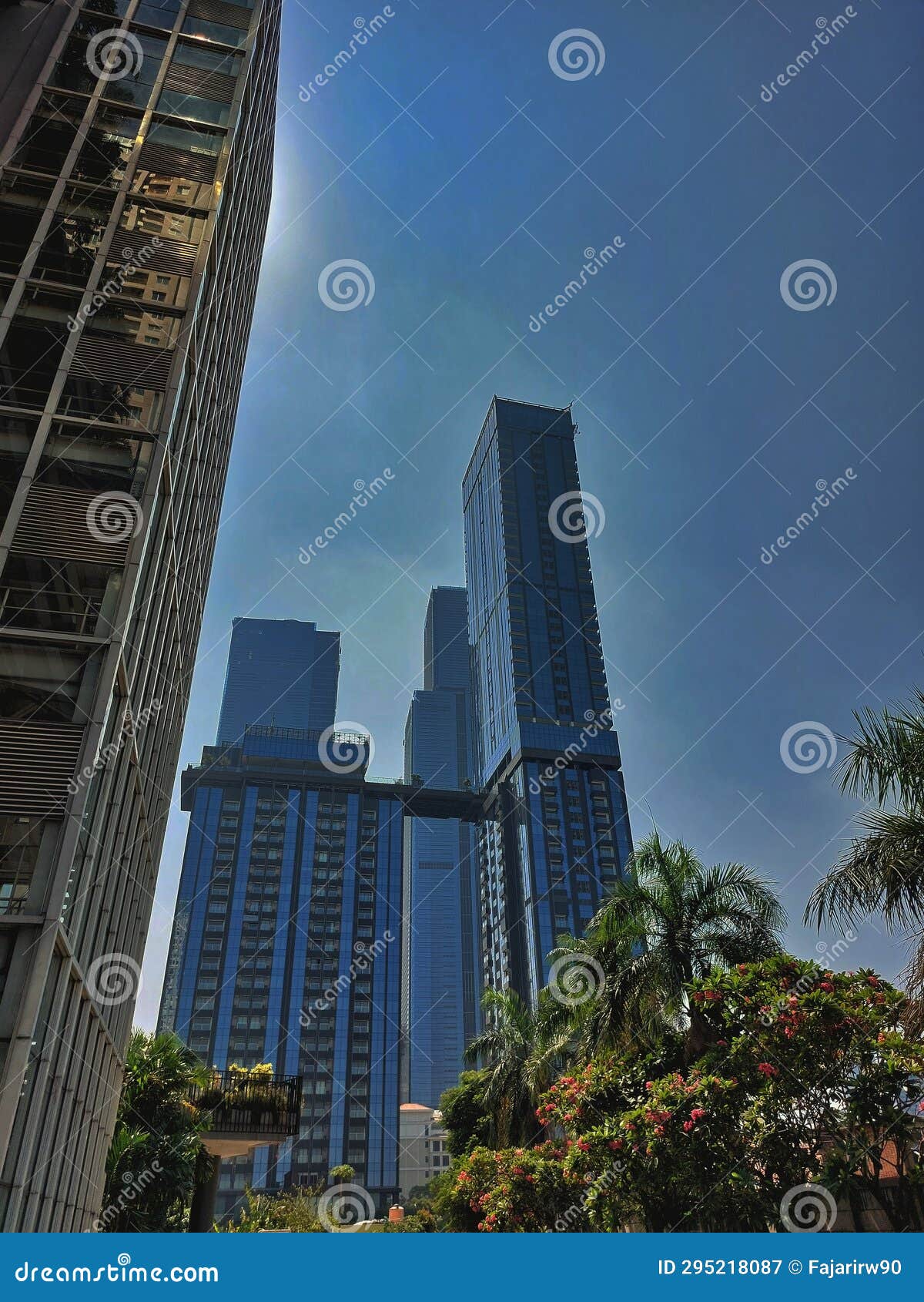 Tower Sky in the Blue Light Jakarta Stock Image - Image of jakarta ...