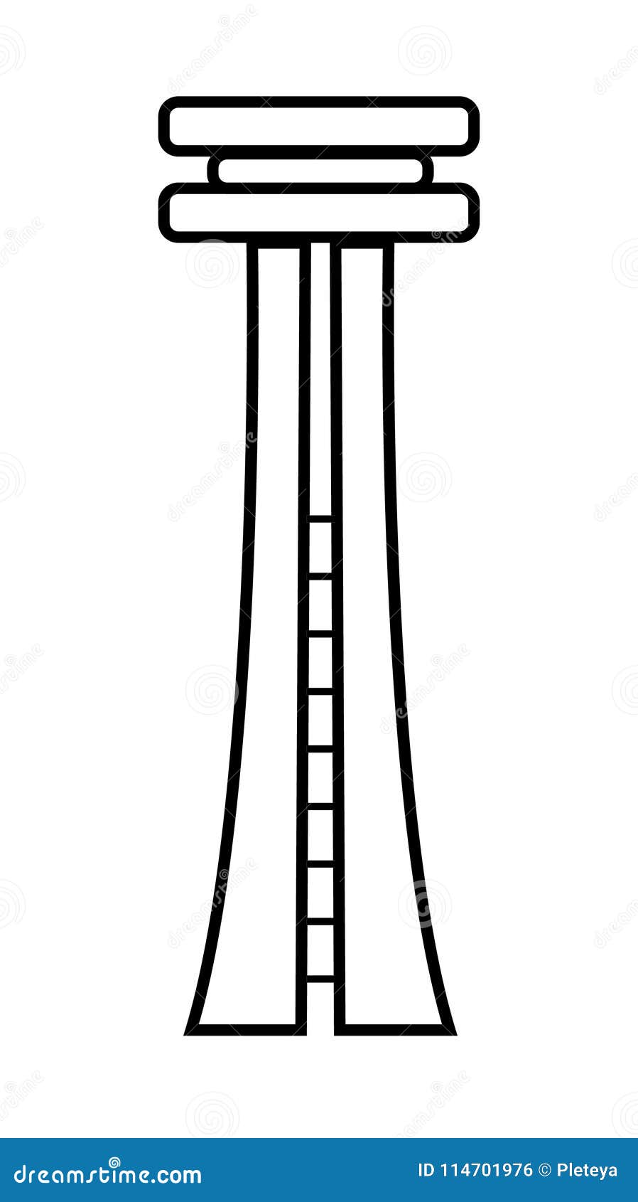 A Simple Linear High-tower Building Stock Illustration - Illustration ...