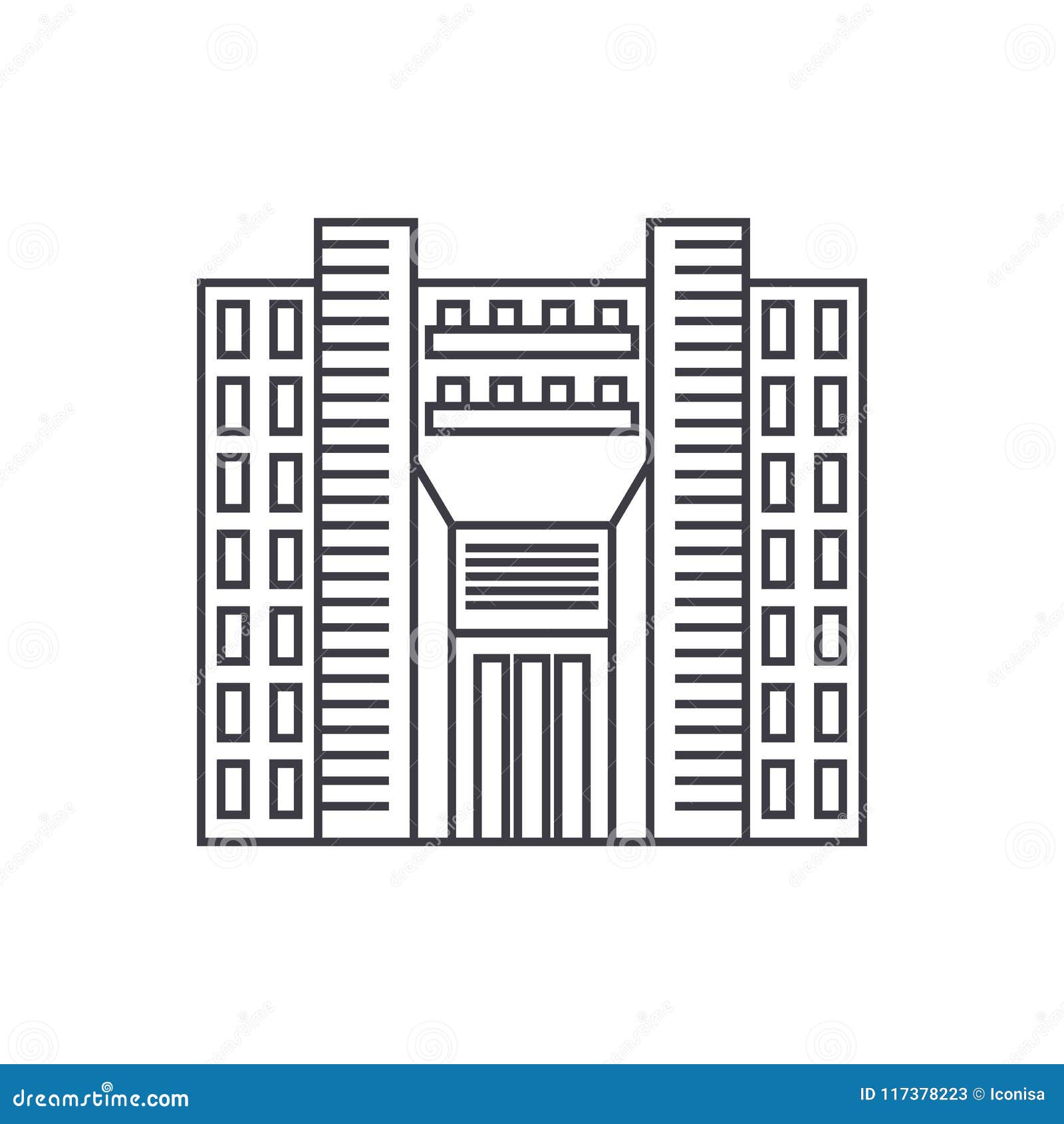 Tower Skyscraper Thin Line Icon Concept. Tower Skyscraper Linear Vector ...