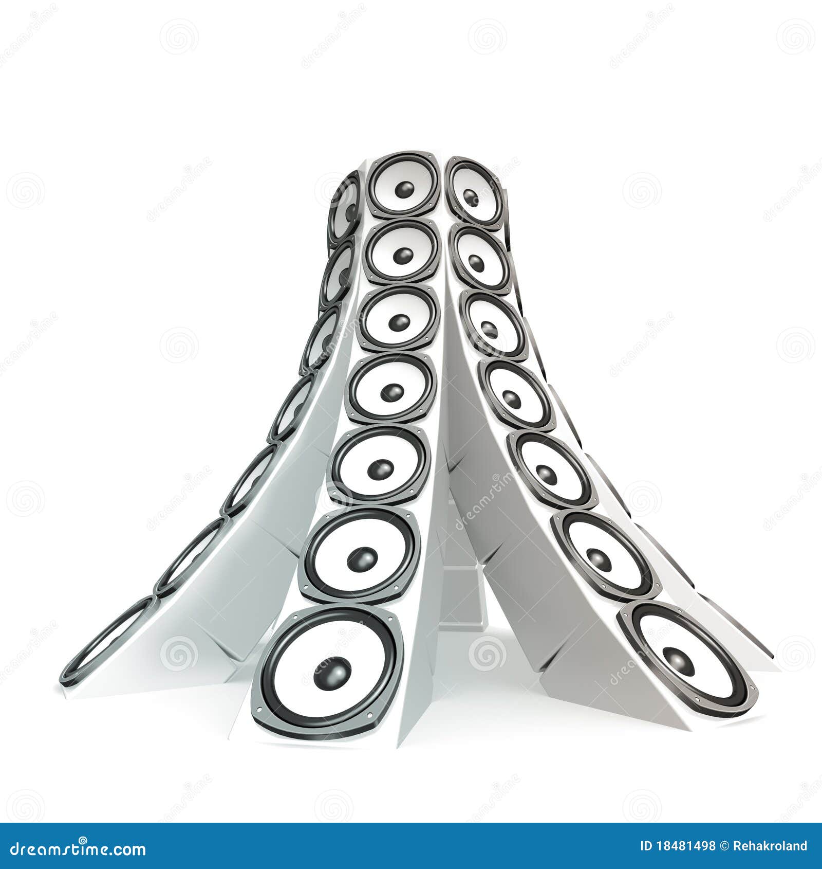 Tower of sound boxes stock illustration. Illustration of graphic - 18481498