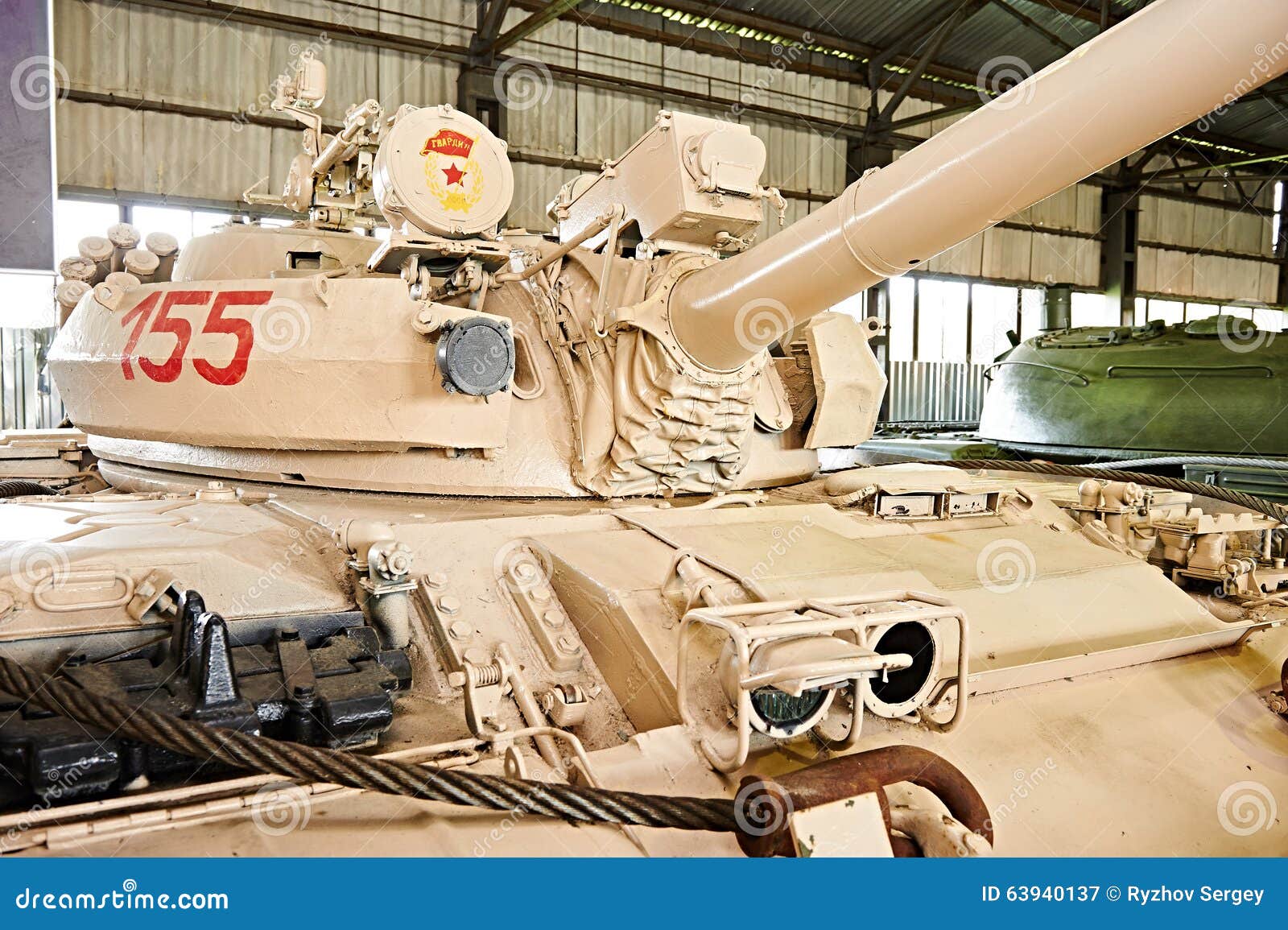 Tower Soviet Medium Tank T-55AM Editorial Photography - Image of guards ...