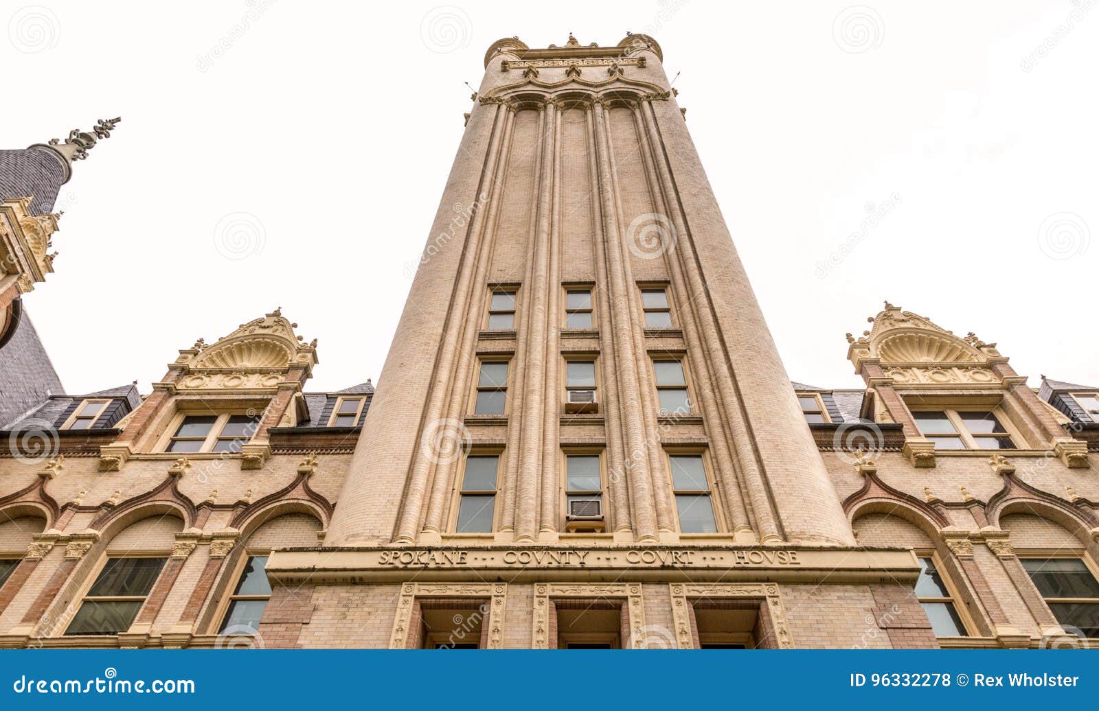 Tower at the Spokane County Courthouse in Washington Stock Photo ...