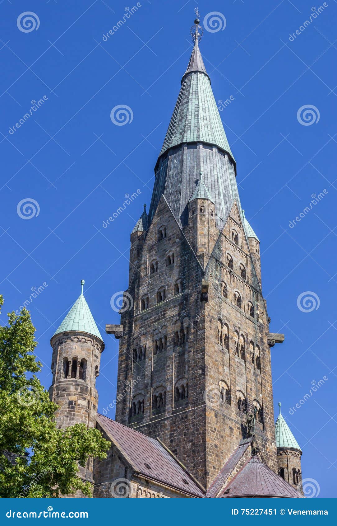 Tower of the St. Antonius Basilica in Rheine Stock Image - Image of ...