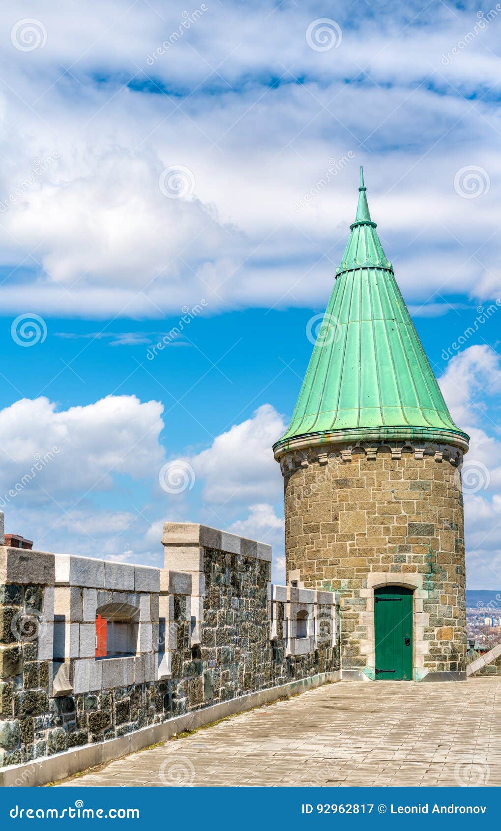 Tower of St. John Gate in Quebec City, Canada Stock Image - Image of ...