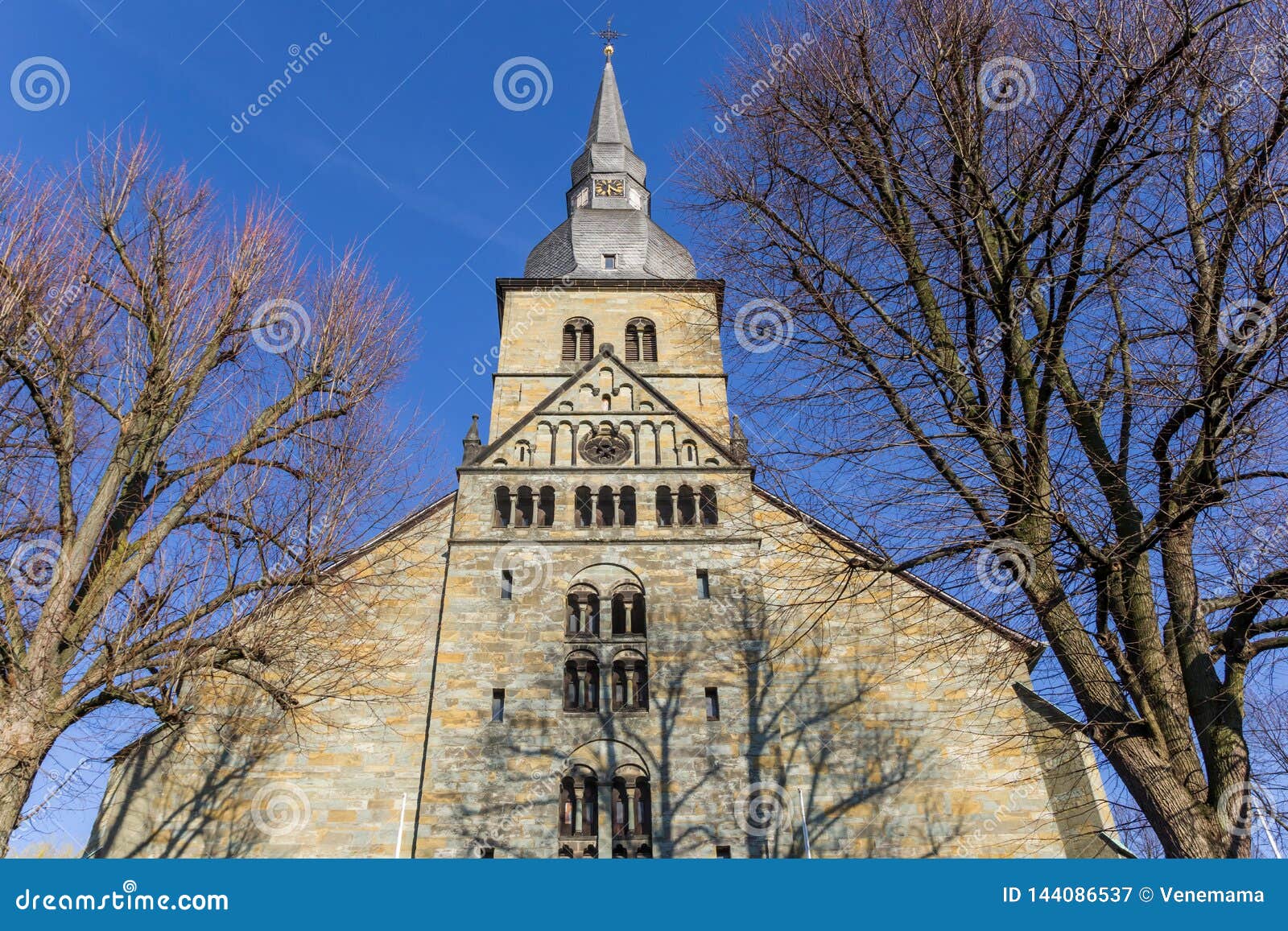 Tower of the St. Walburga Church in Werl Stock Image - Image of rhine ...