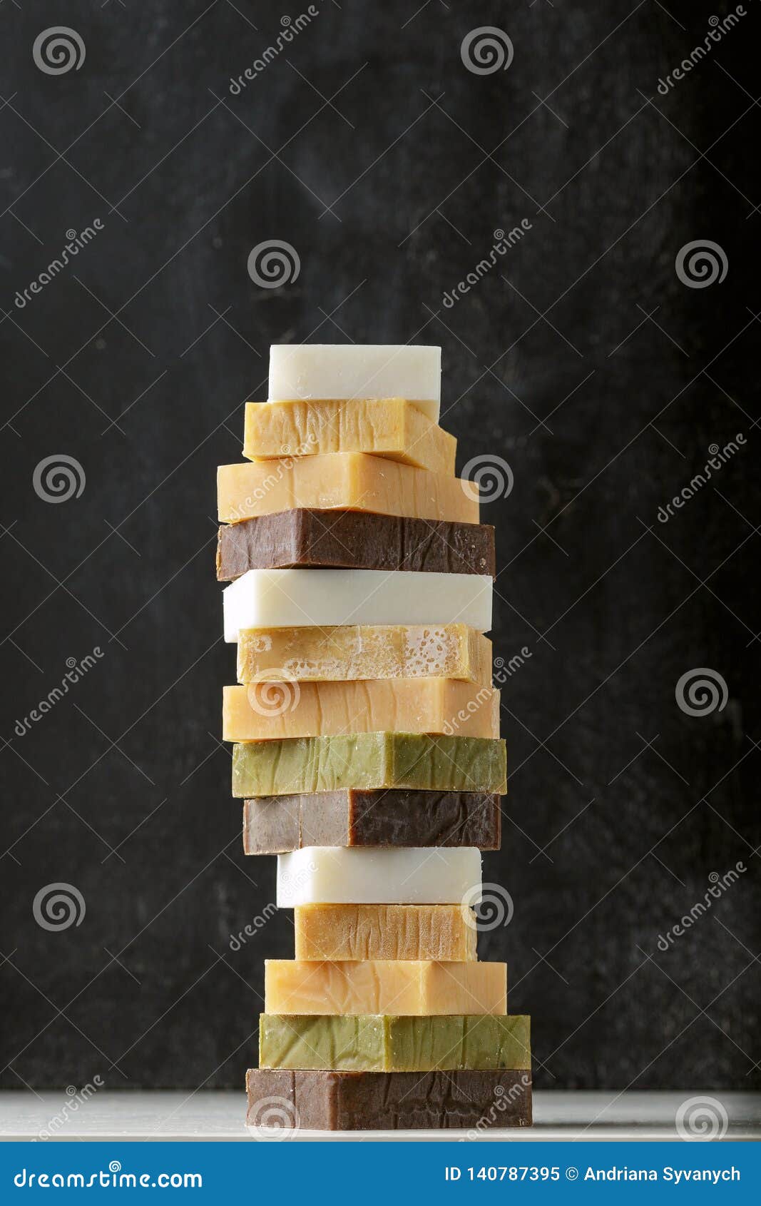 Tower Stack of Different Kinds of Handmade Soaps Stock Image - Image of ...