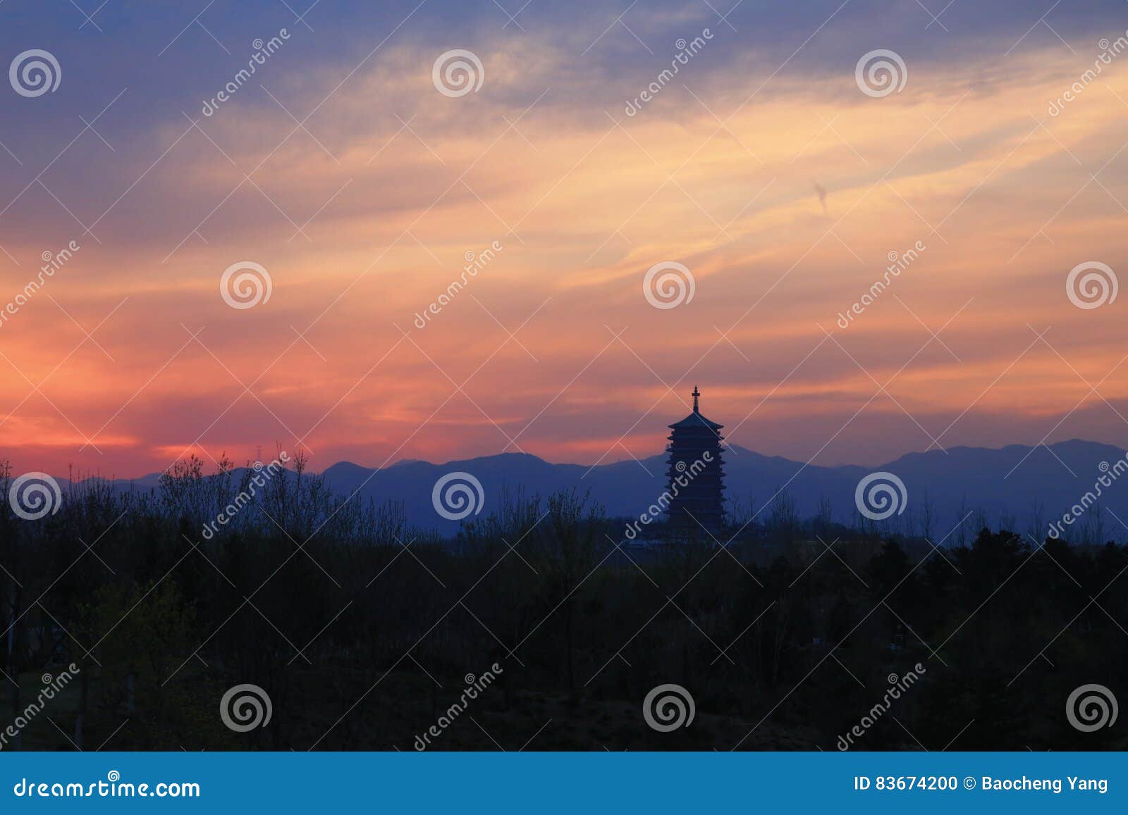 Tower in sunset stock photo. Image of tower, area, night - 83674200