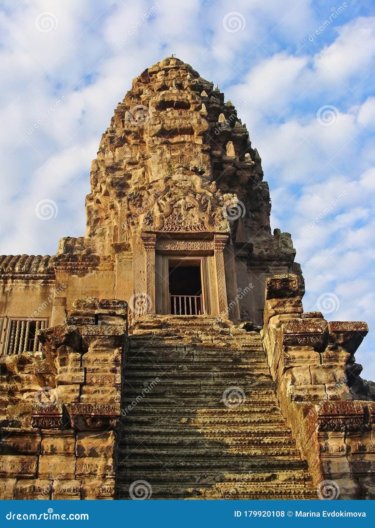 The Tower of the Temple of Angkor Wat. Cambodia Stock Photo - Image of ...