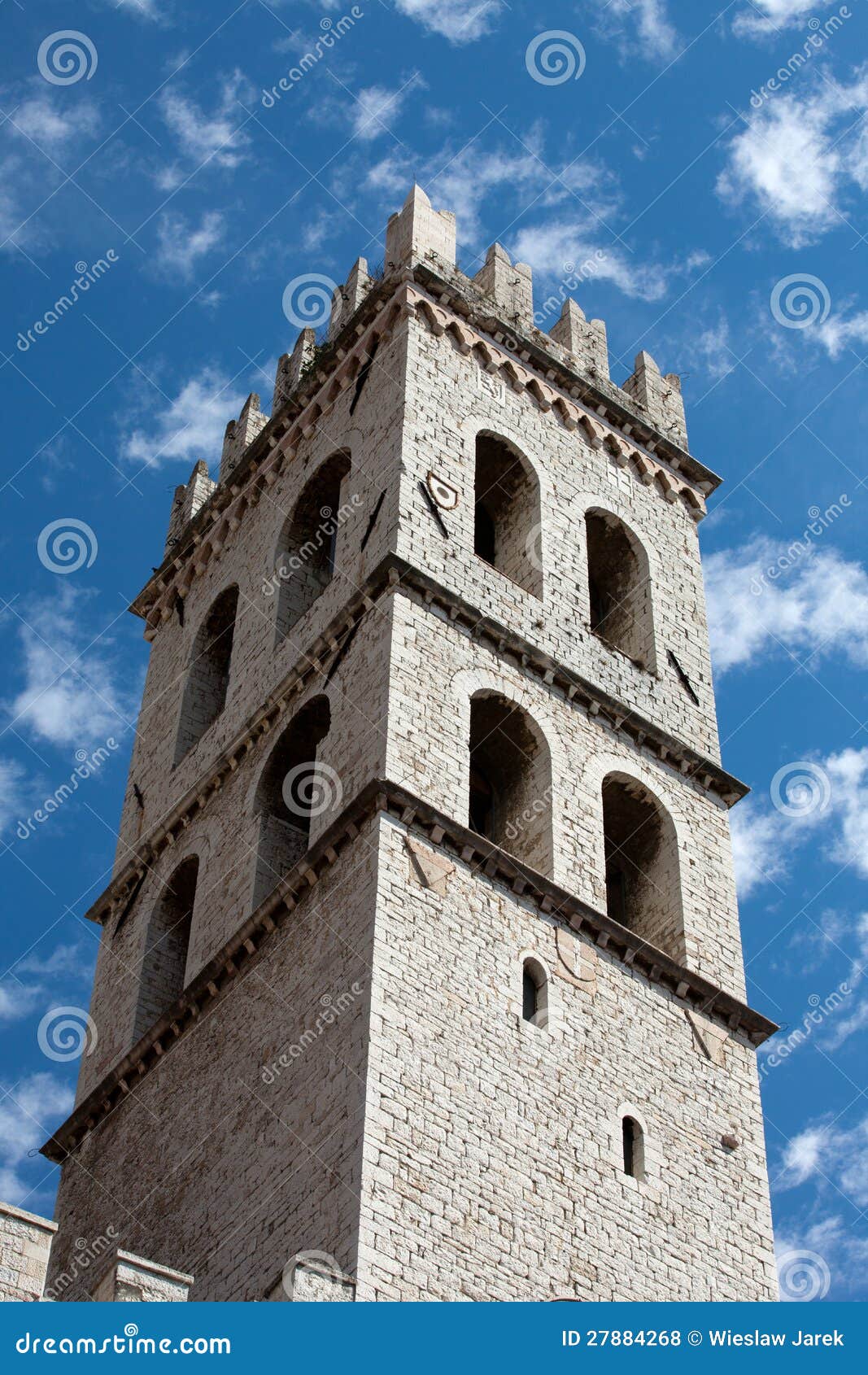 The Tower of the Temple of Minerva in Assisi Stock Photo - Image of ...
