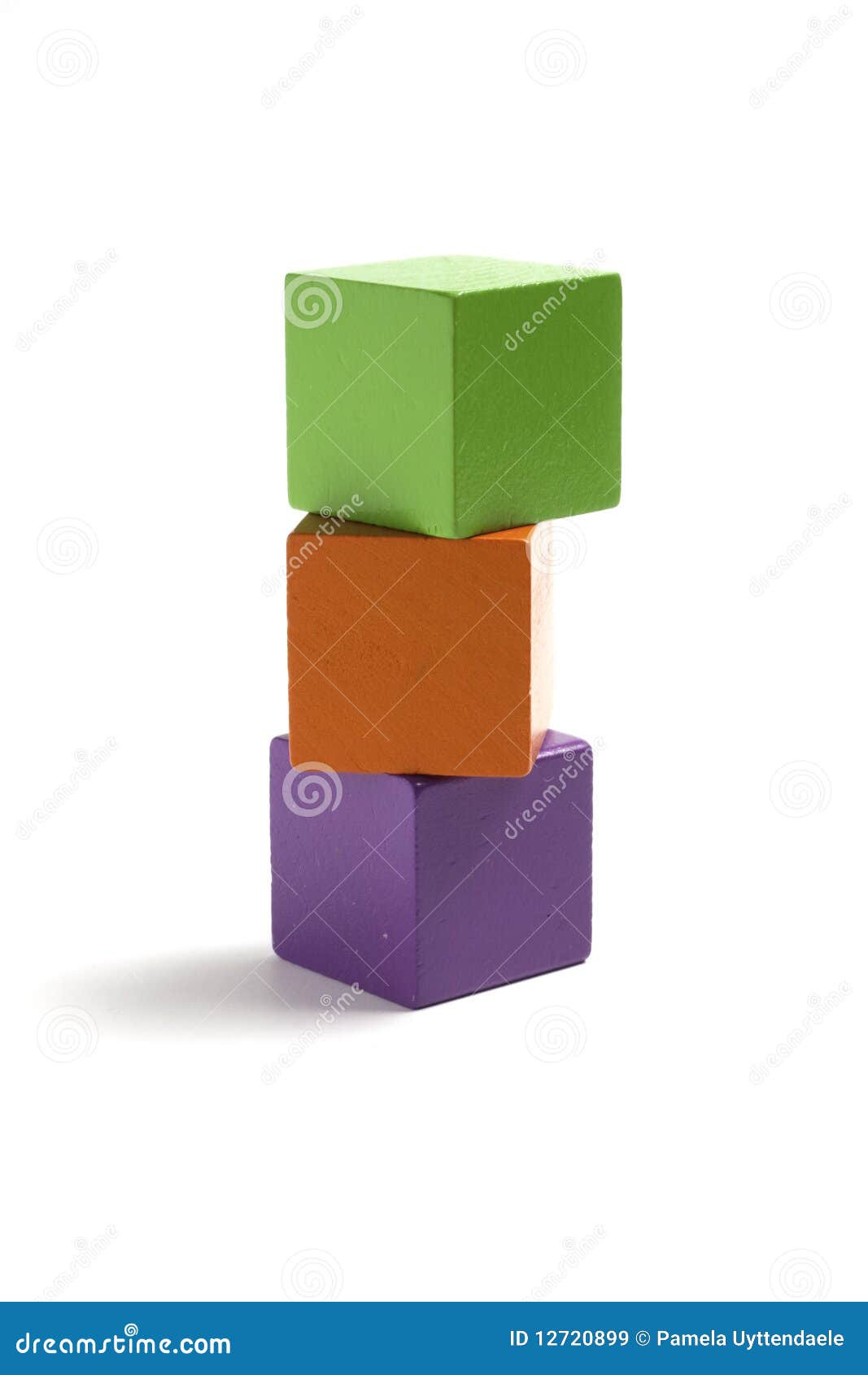 Tower of three blocks stock image. Image of white, preschool - 12720899