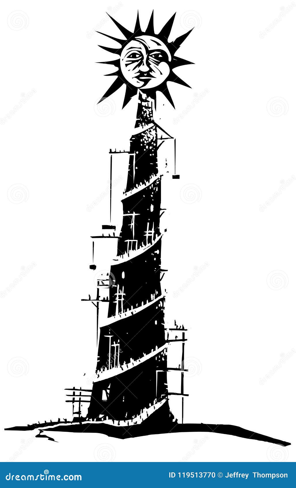 Tower to the Sun stock vector. Illustration of babel - 119513770