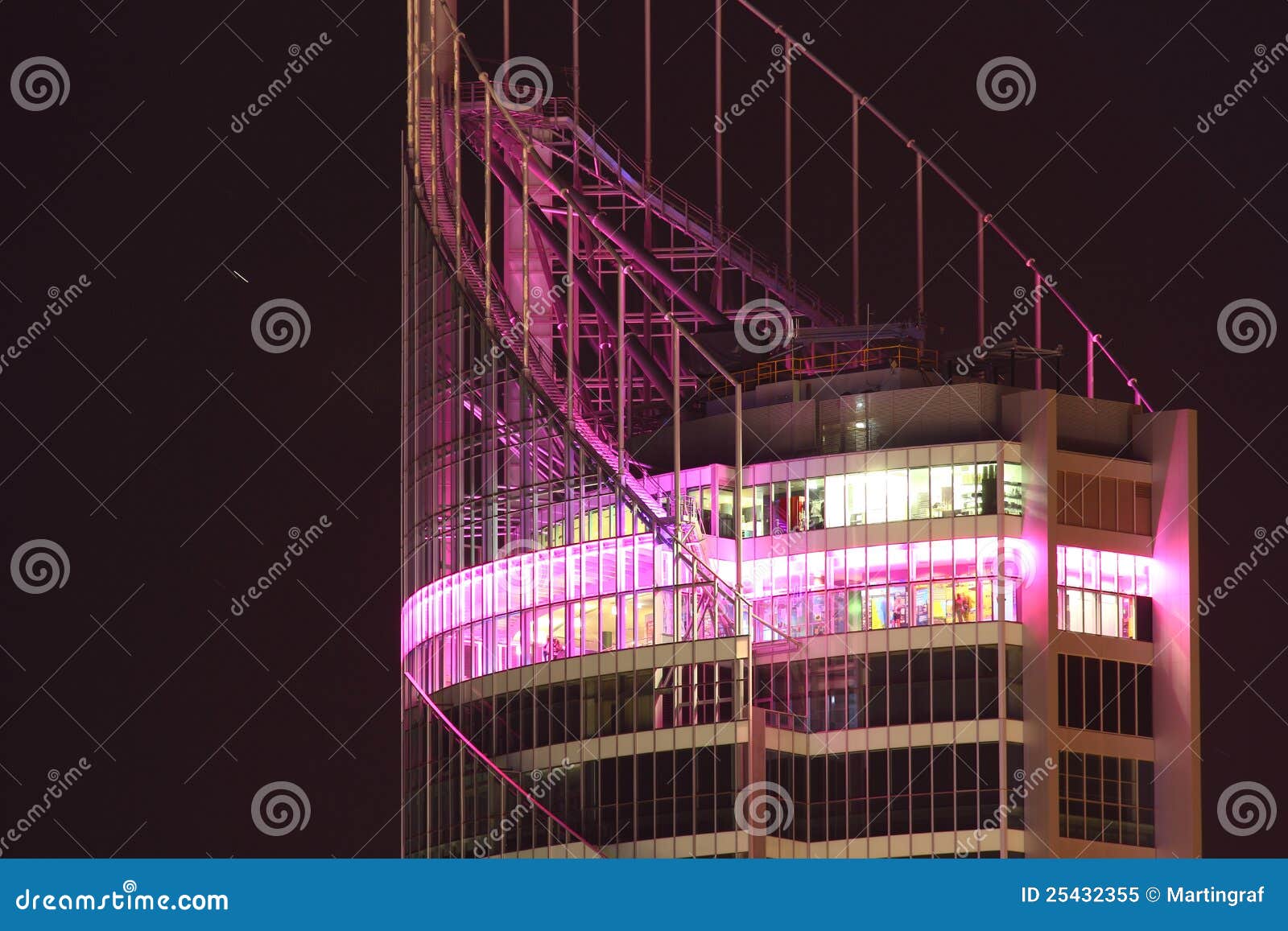 Observation Deck in Tower at Night Editorial Image - Image of crest ...