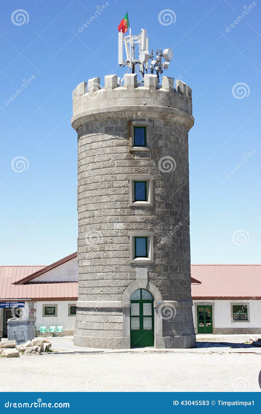 Tower on the Top of Torre - the Highest Point of Portugal Stock Image ...