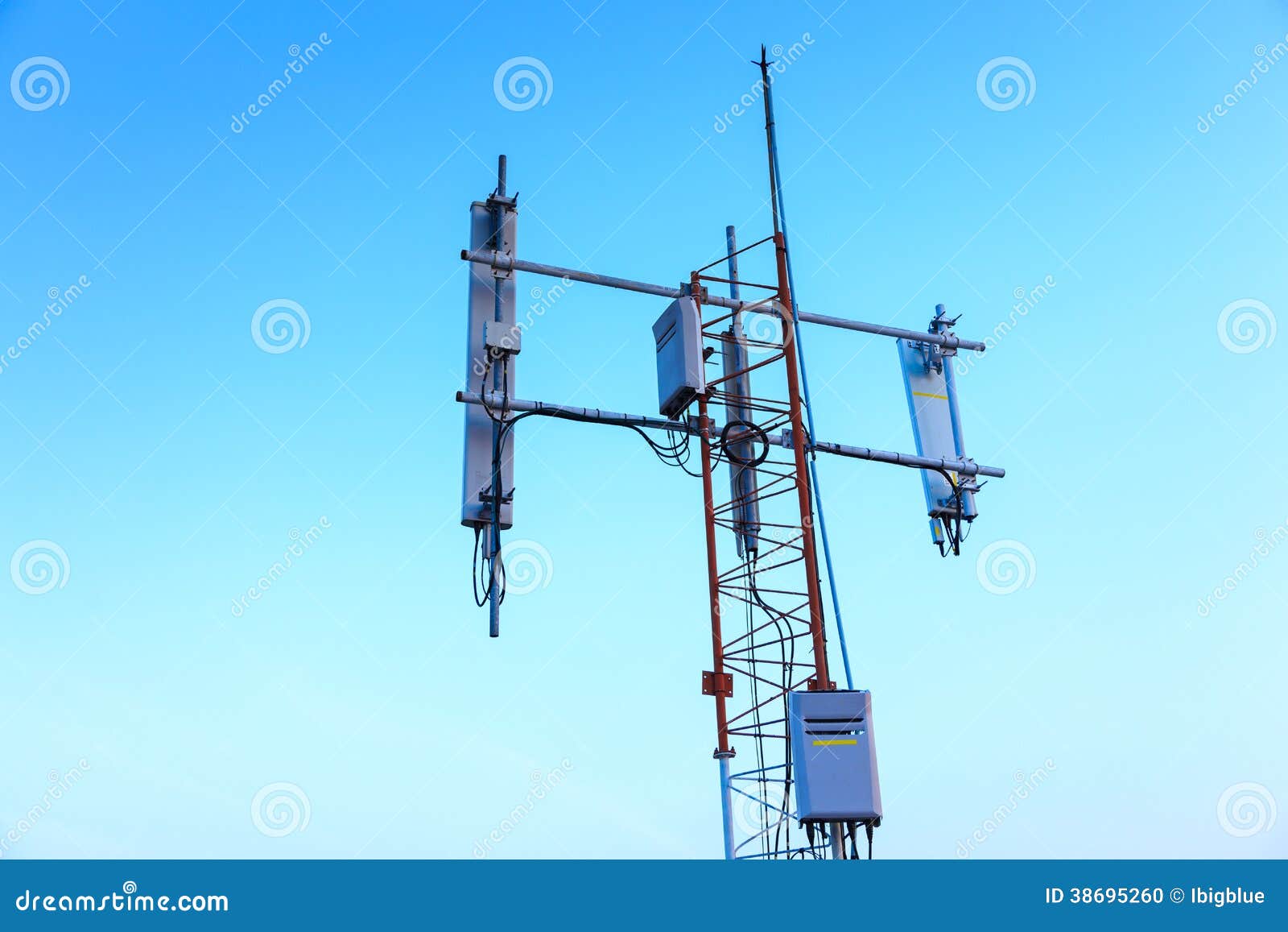 Tower Transmission Base Station Stock Photo - Image of radio, phone ...