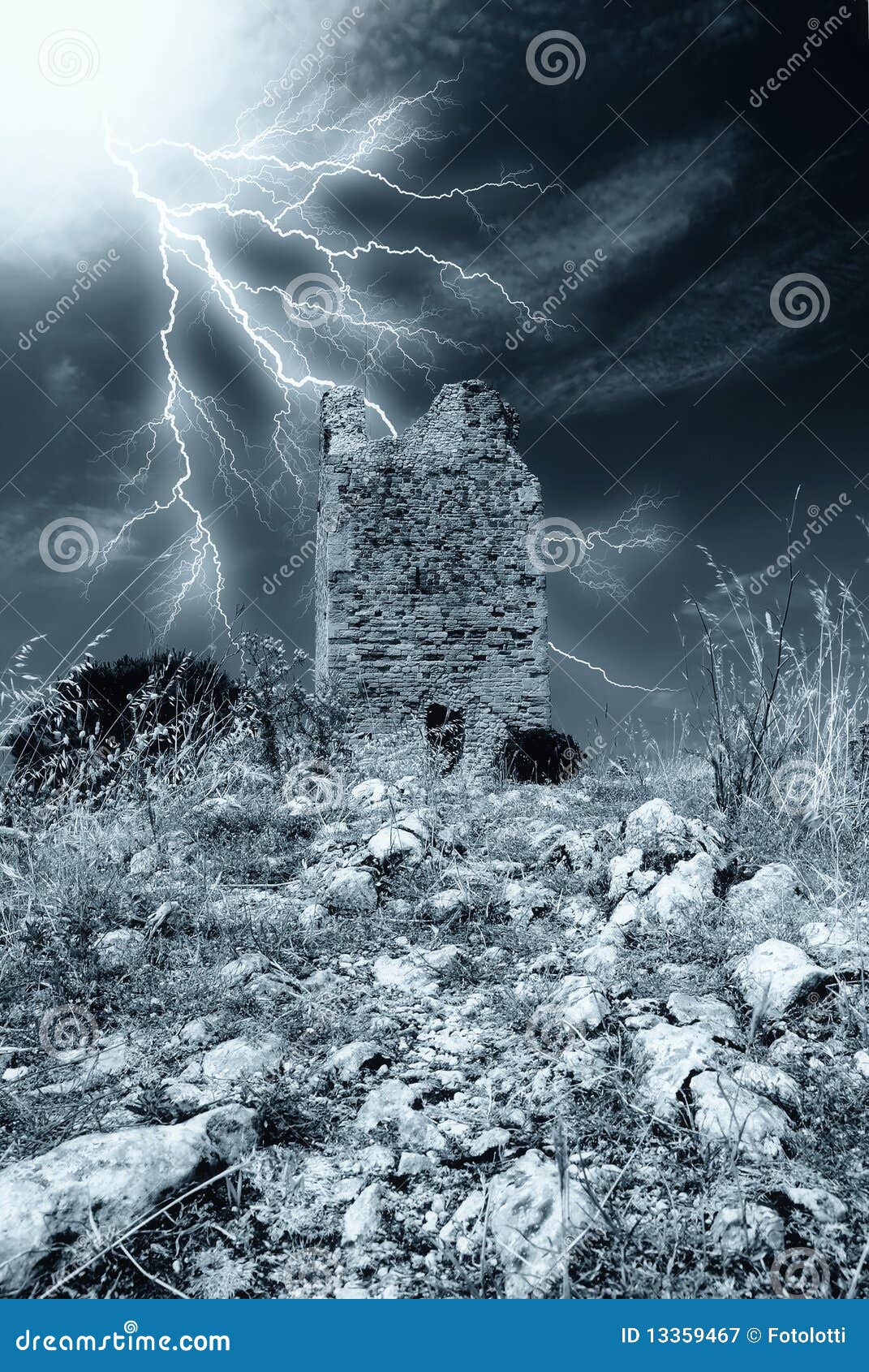 Tower under the storm stock image. Image of thunder, fear - 13359467