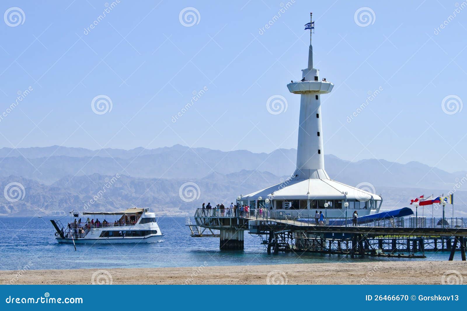 Tower of Underwater Observatory in Eilat, Israel Stock Photo - Image of ...
