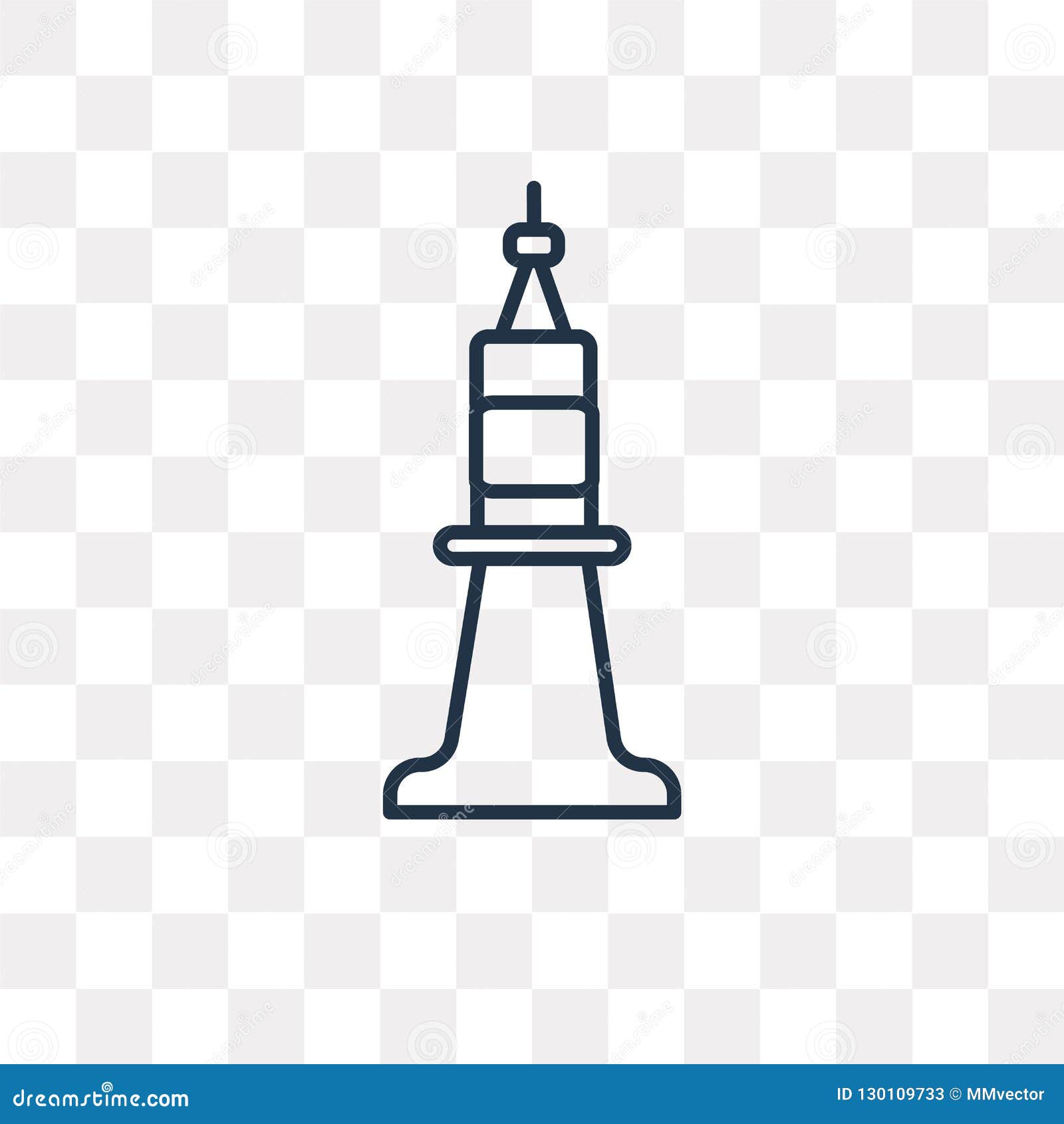 Tower Vector Icon Isolated on Transparent Background, Linear Tow Stock ...