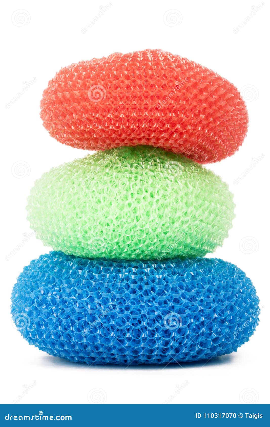 Tower of Vibrant Plastic Scourers Stock Photo - Image of plastic ...
