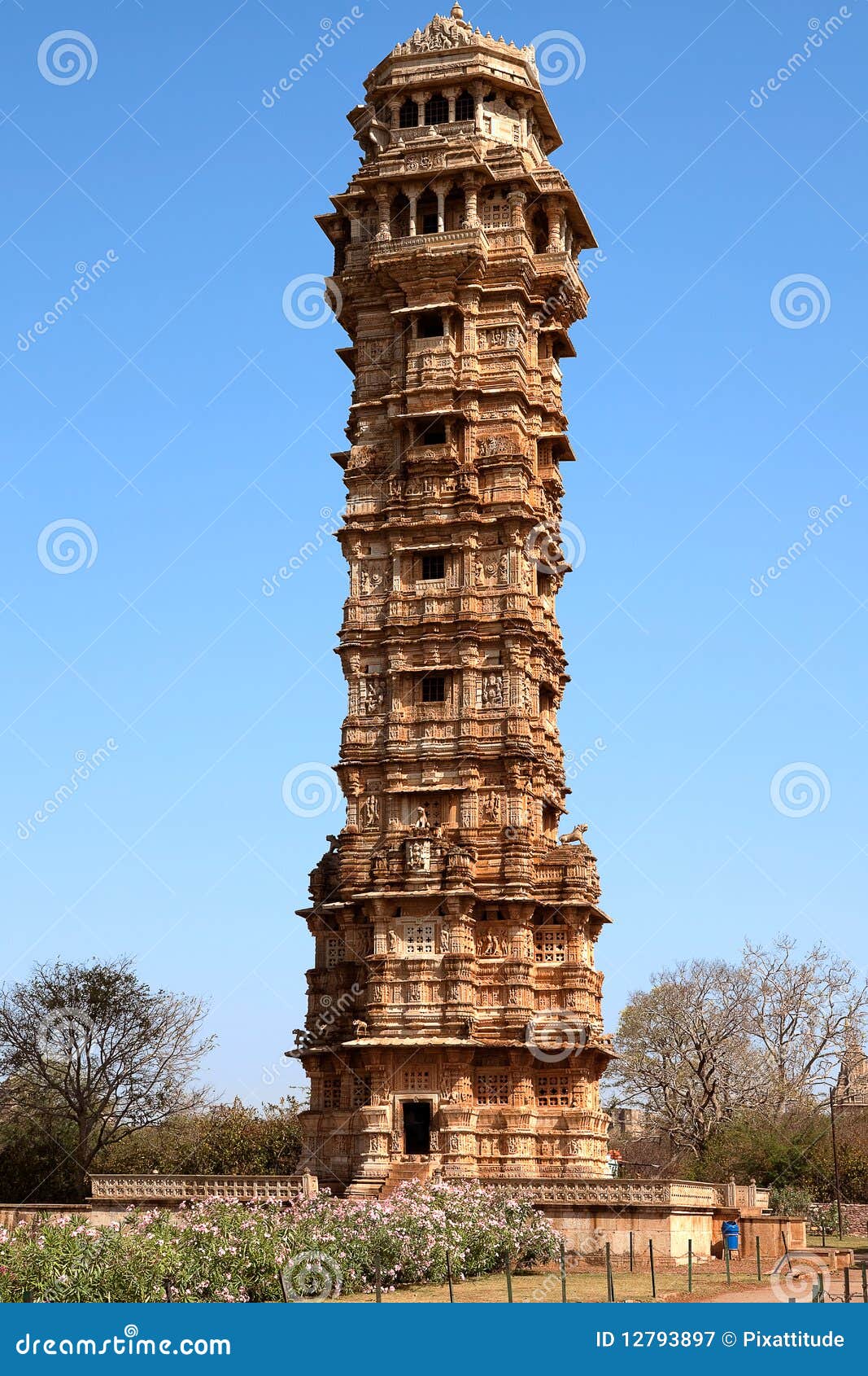 Tower of Victory Inside the Chittorgarh Fort Stock Image - Image of ...