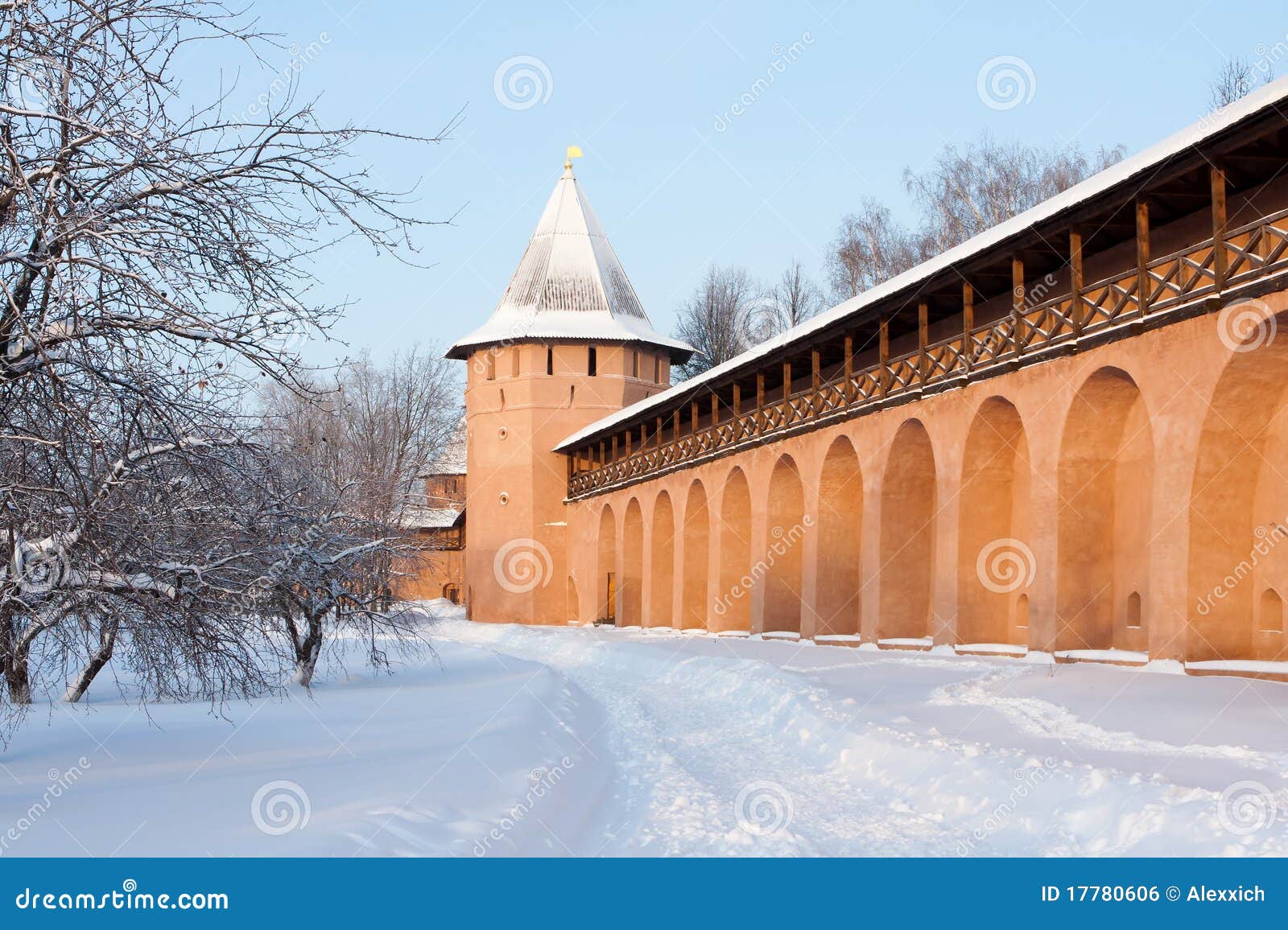 Tower and Wall of Old Russian Monastery in Suzdal Stock Photo - Image ...